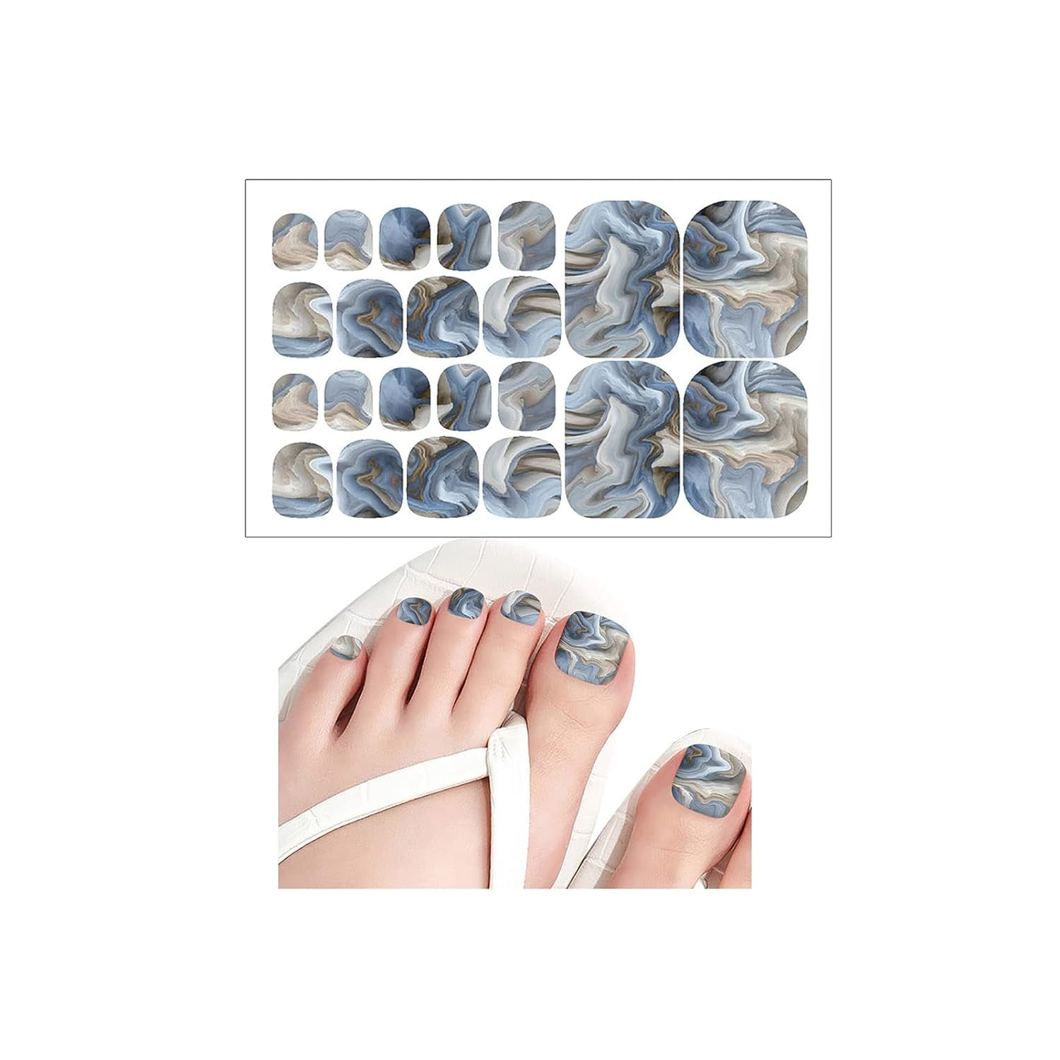 Toe Nail Art Stickers, Self-Adhesive Full Wraps Toenail Polish Stickers ...