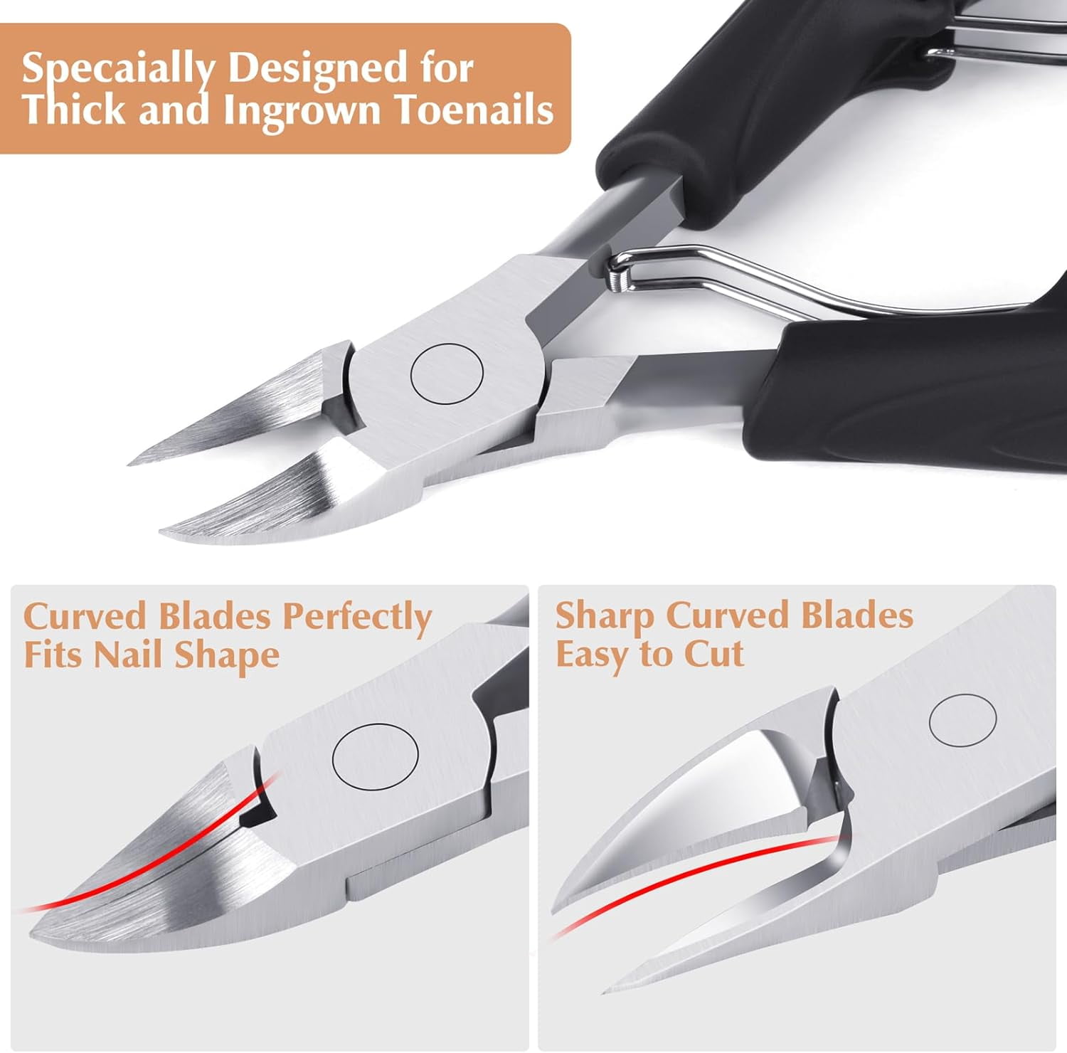 Toe Nail Clippers for Thick & Ingrown Toenails,Professional Podiatrist ...