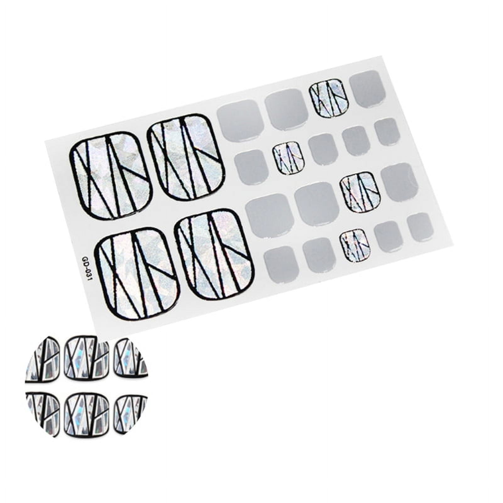 Toe Nail Stickers Full Nail Wraps Toenail Polish Strips Adhesive Toes ...