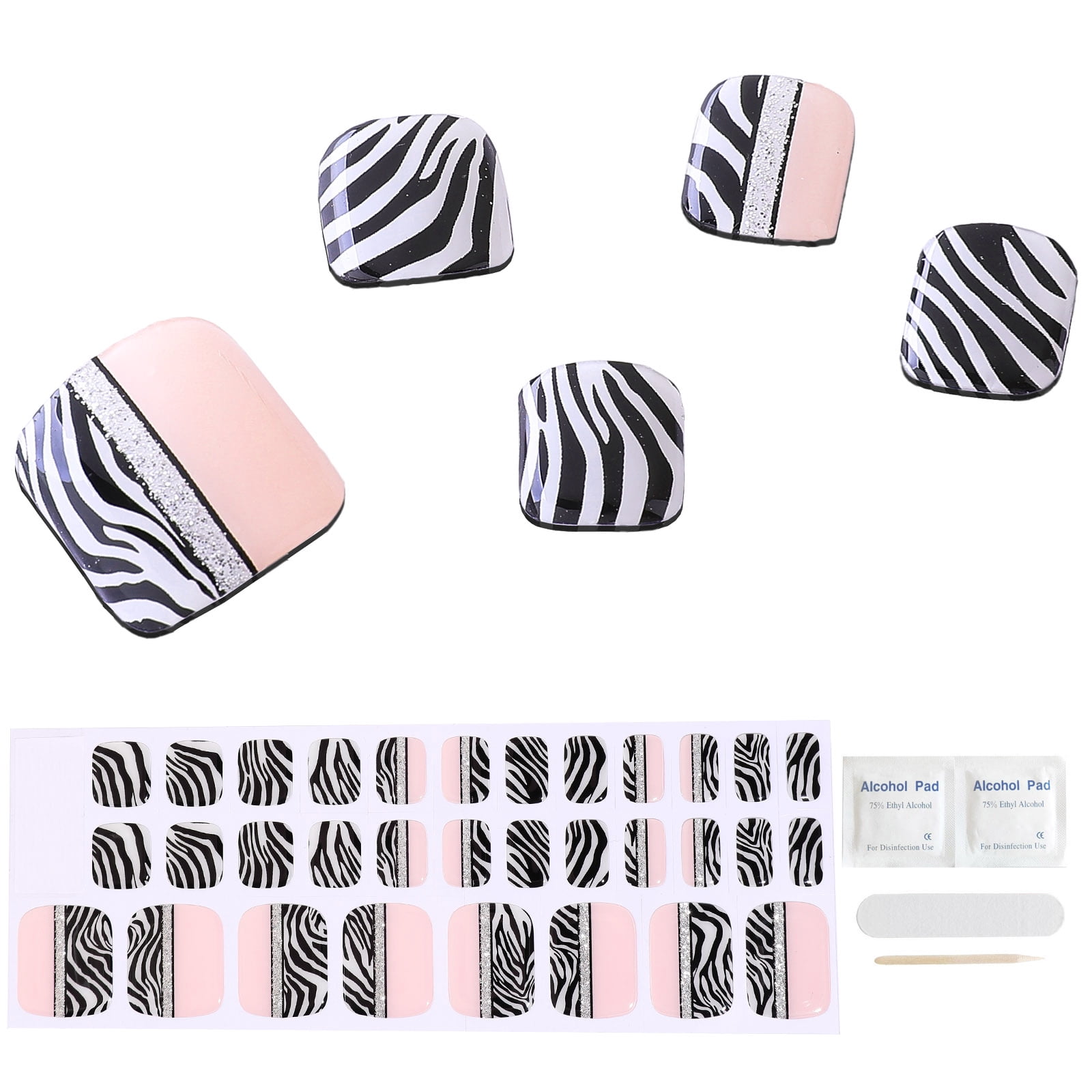 Toe Nail Stickers Nail Decoration Semi-Cure Gel Nail Stickers Toe Nails ...