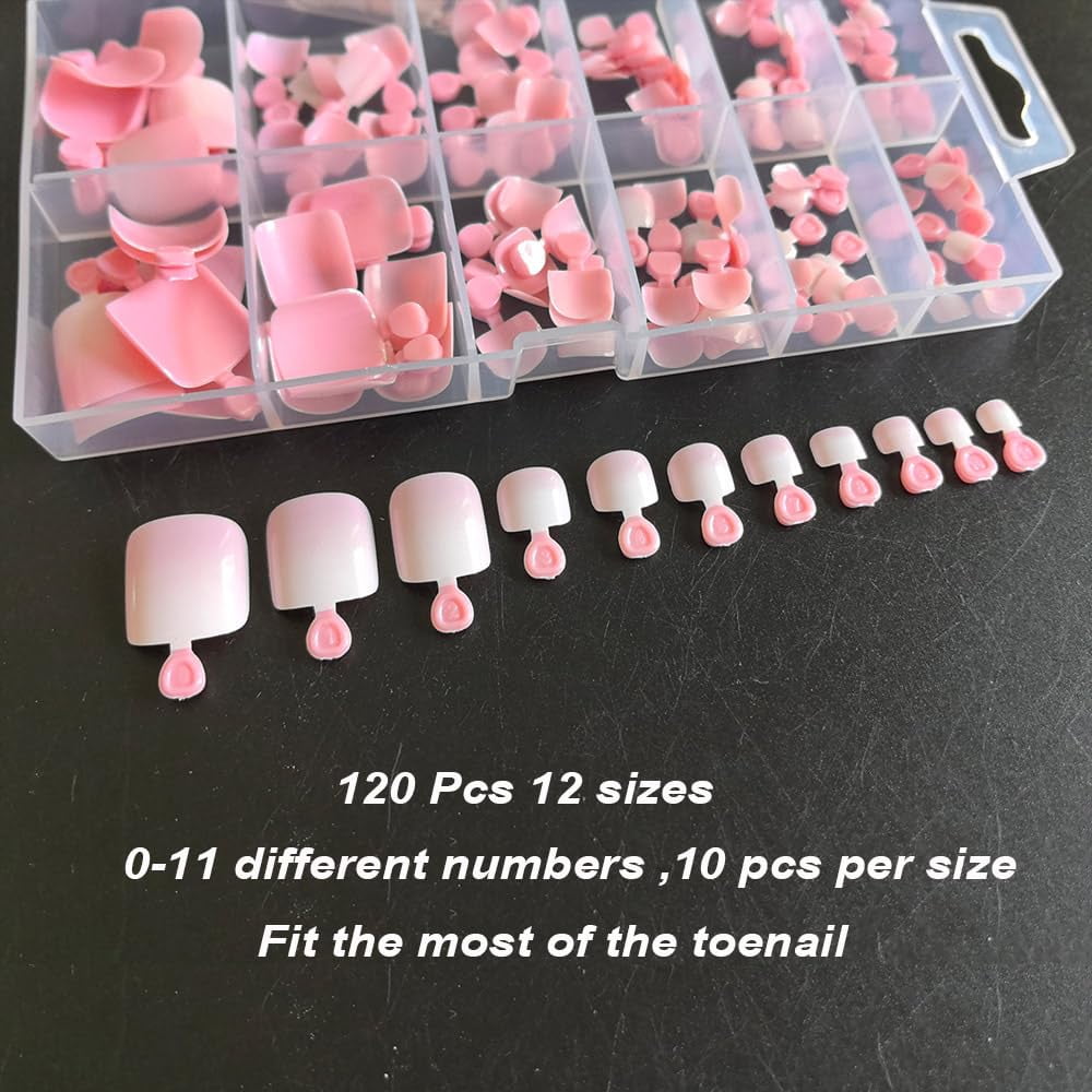 Toe Nail Tips - Short French Toe Tips Square Wearable Toenails 120Pcs ...