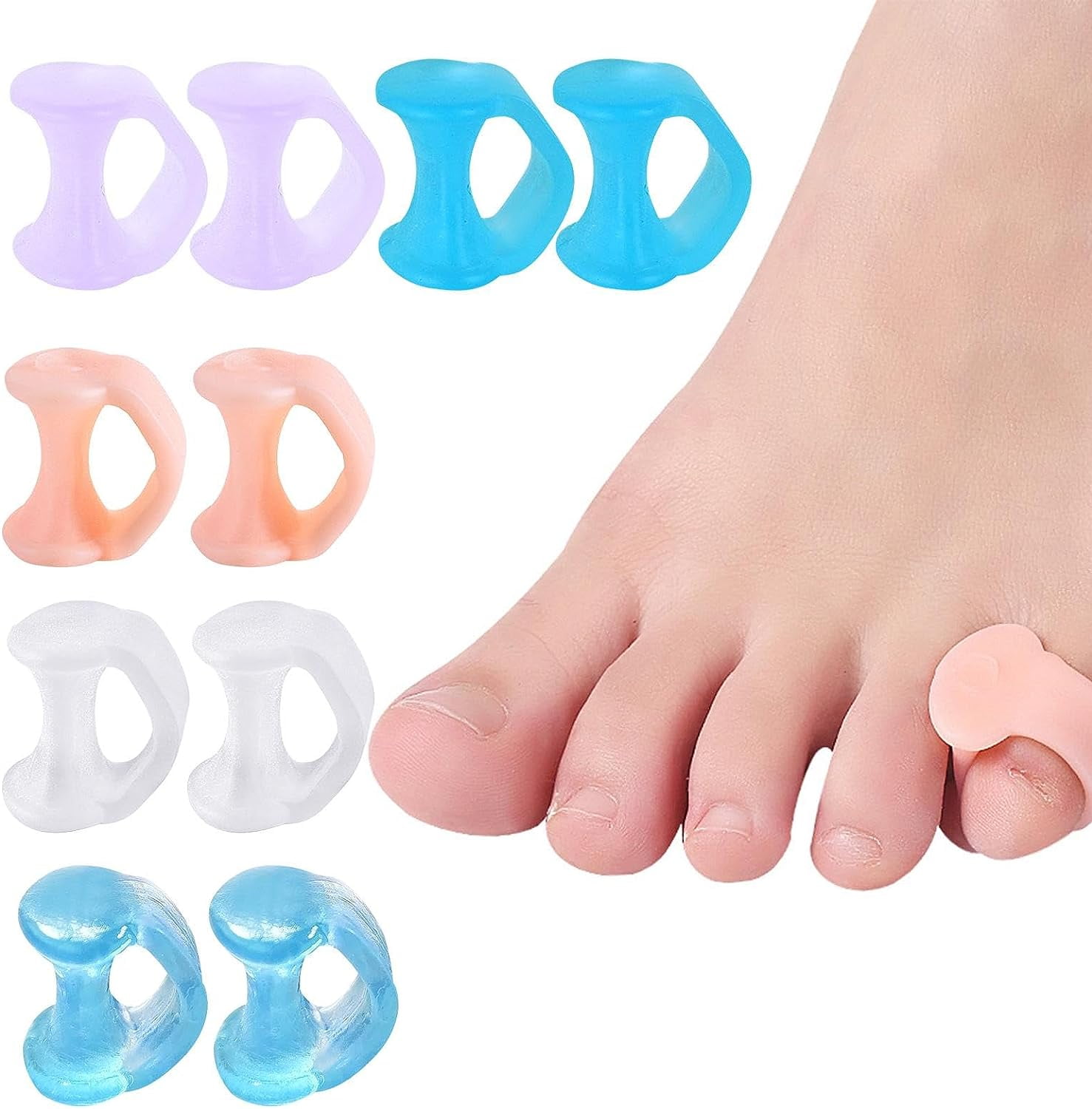 Toe Separator 5 Pairs Gel Toe Separators for Overlapping Toes for ...