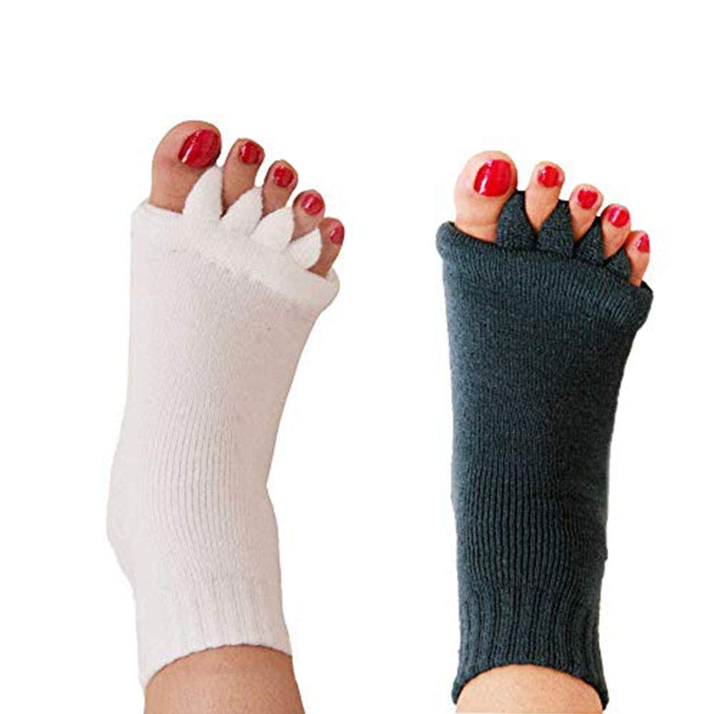 Toe Separator Socks Yoga Sports Gym Health Massage Foot Alignment Socks ...