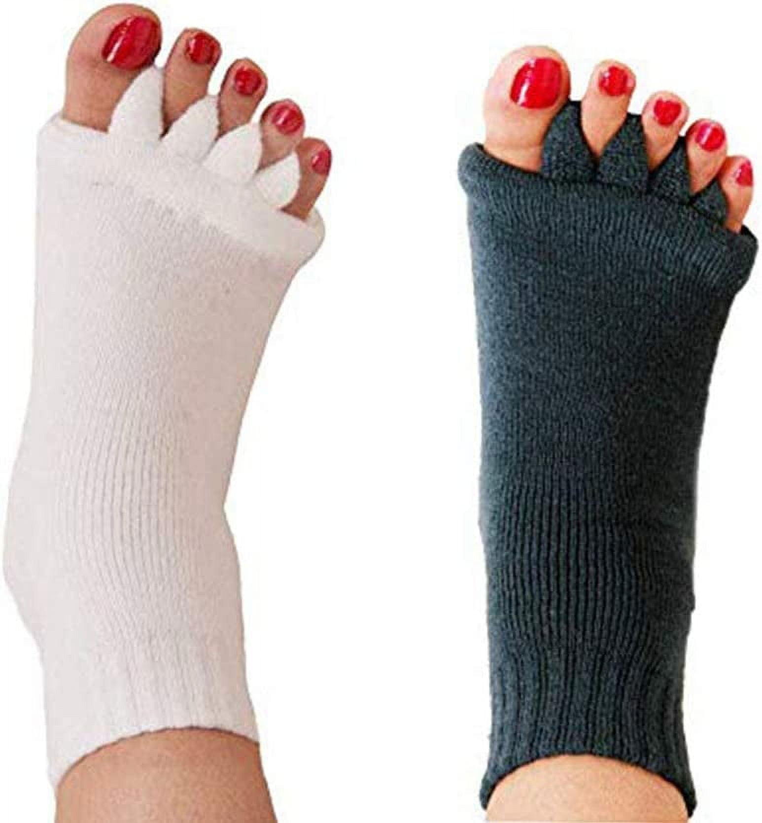 Toe Separator Socks Yoga Sports Gym Health Massage Foot Alignment Socks ...