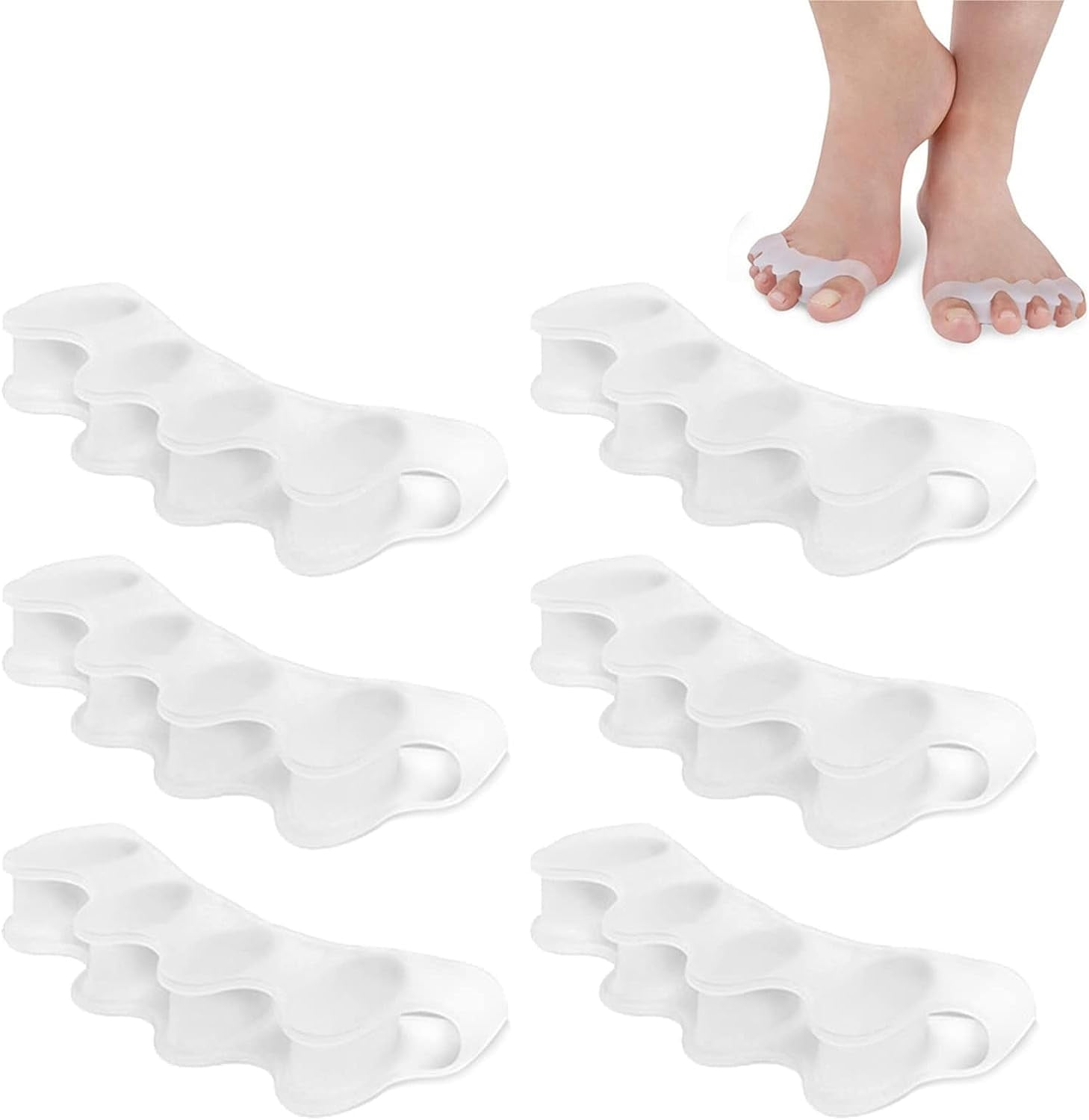 Toe Separators 3 Pair, Toe Stretcher for Overlapping Toes to Relax Toes ...