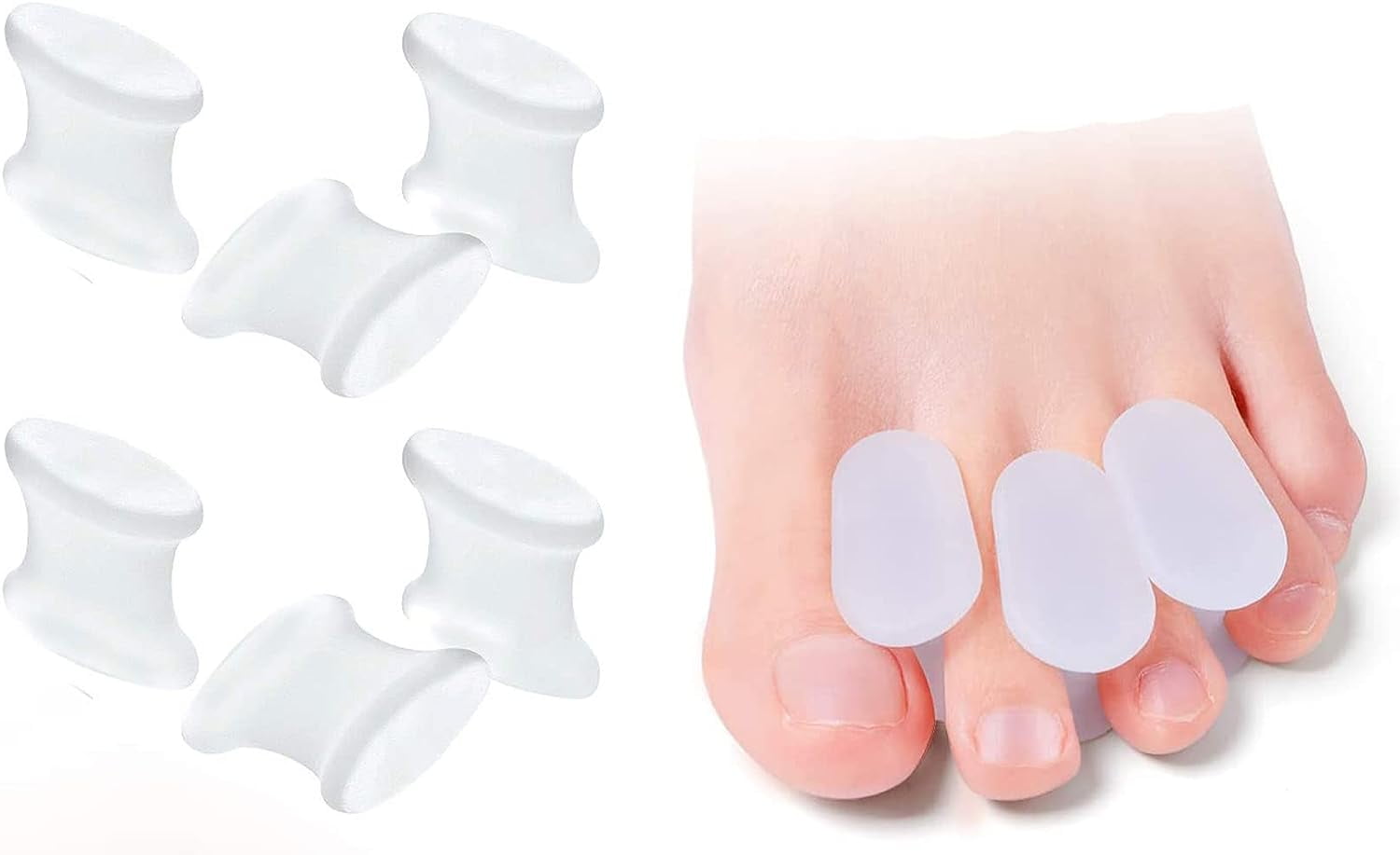 Toe Separators Gel- Big Toe Spacers - Bunion Corrector and Bunion ...