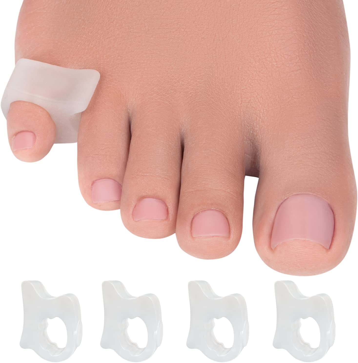 4-Pack Silicone Toe Separators - Bunion Relief, Overlapping Toes ...
