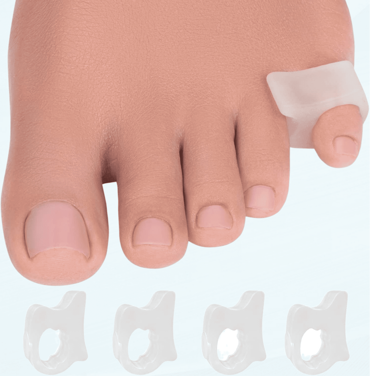 Toe Separators Hammer Toe Straightener - 4-Pack Pinky Toe Toe Spacers ...