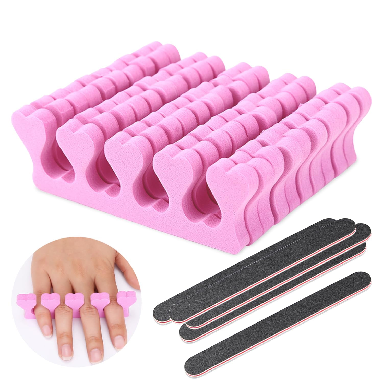 Toe Separators, Lainrrew 50 Pcs/ 25 Pairs Soft Foam Toe Separator ...