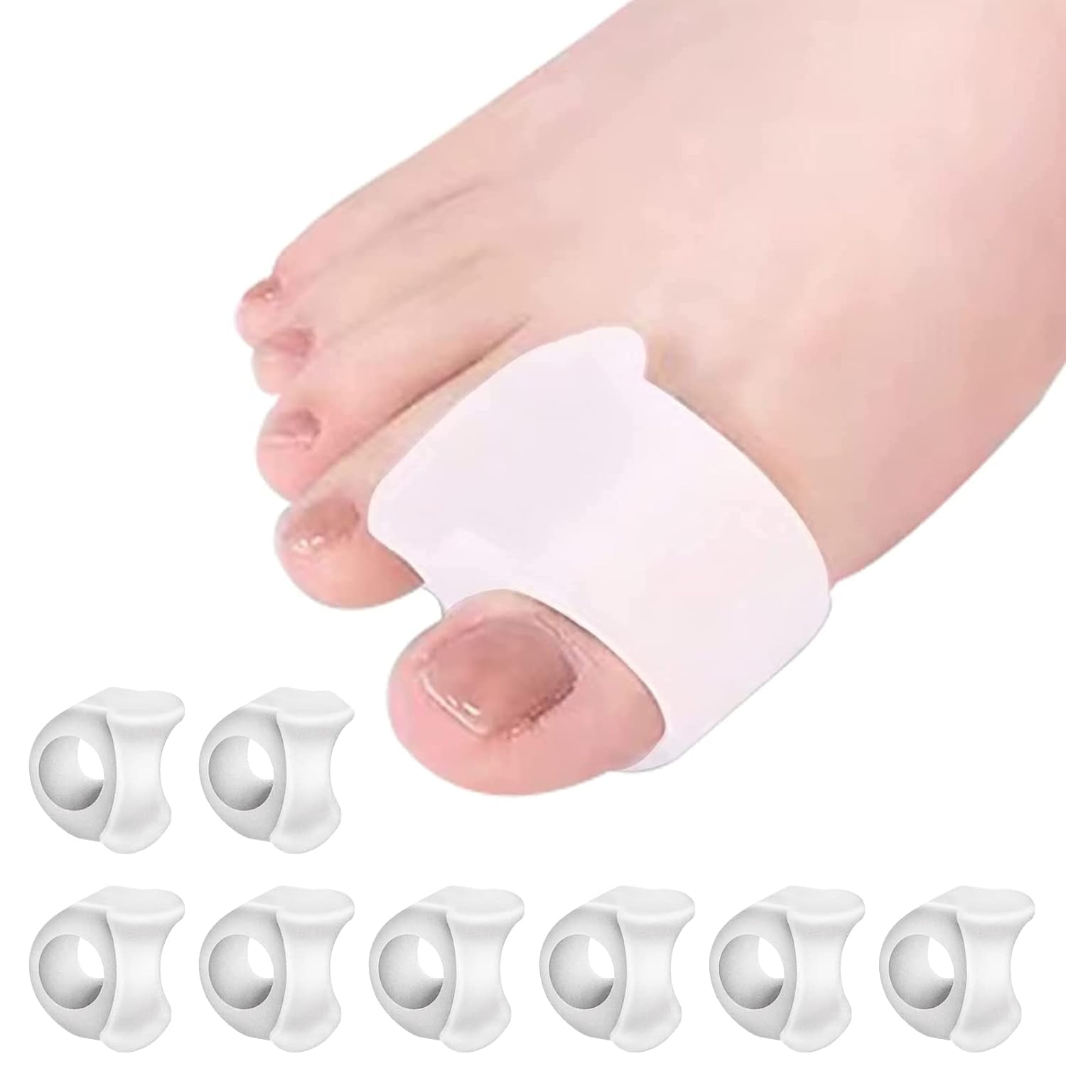 Toe Separators For Overlapping Toes - 8 Pack Gel Bunion Corrector Big Toe Straighteners For Pain ...
