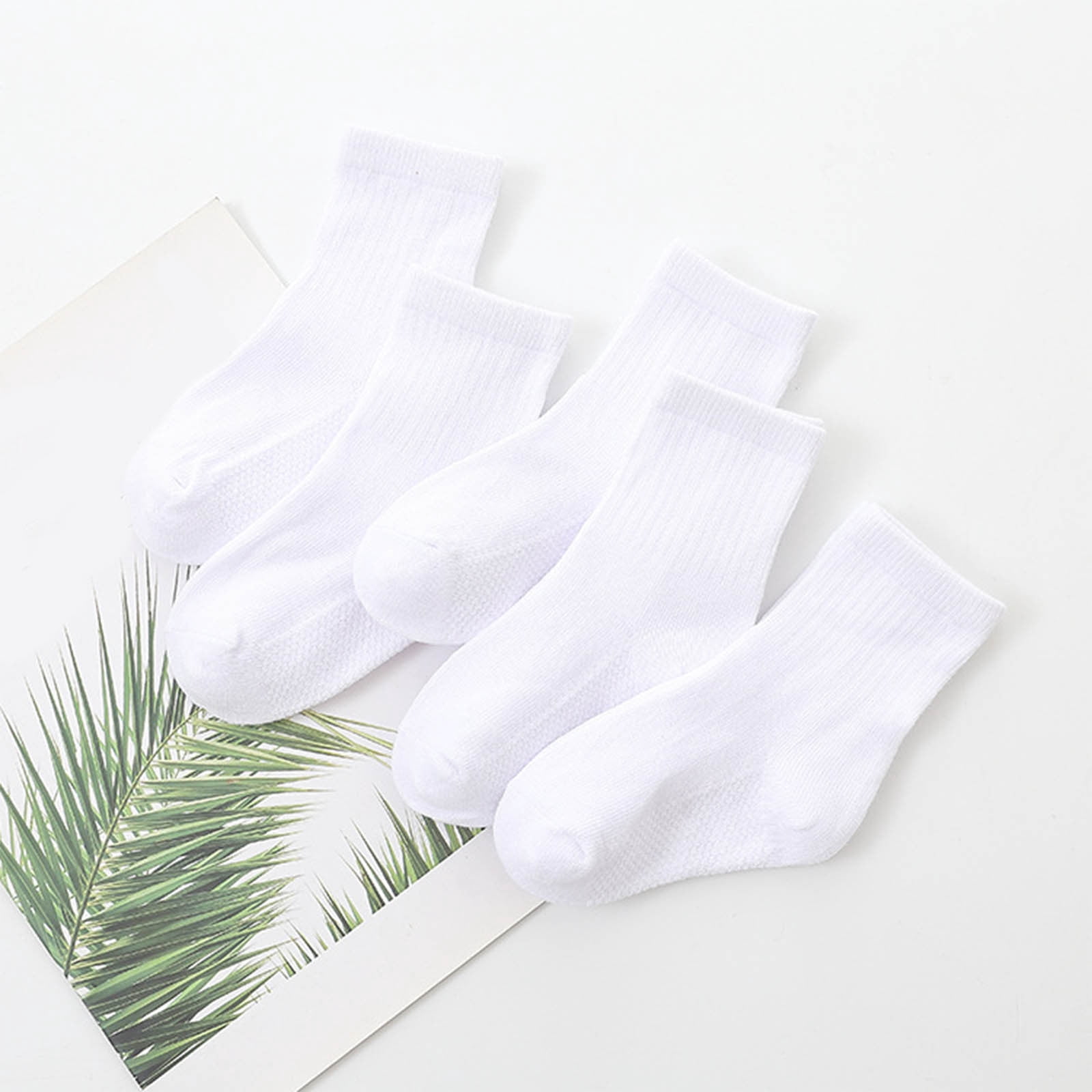 Toe Socks Girls 5 Pairs Kids Ankle Socks Boys Girls Cotton Solid Color ...