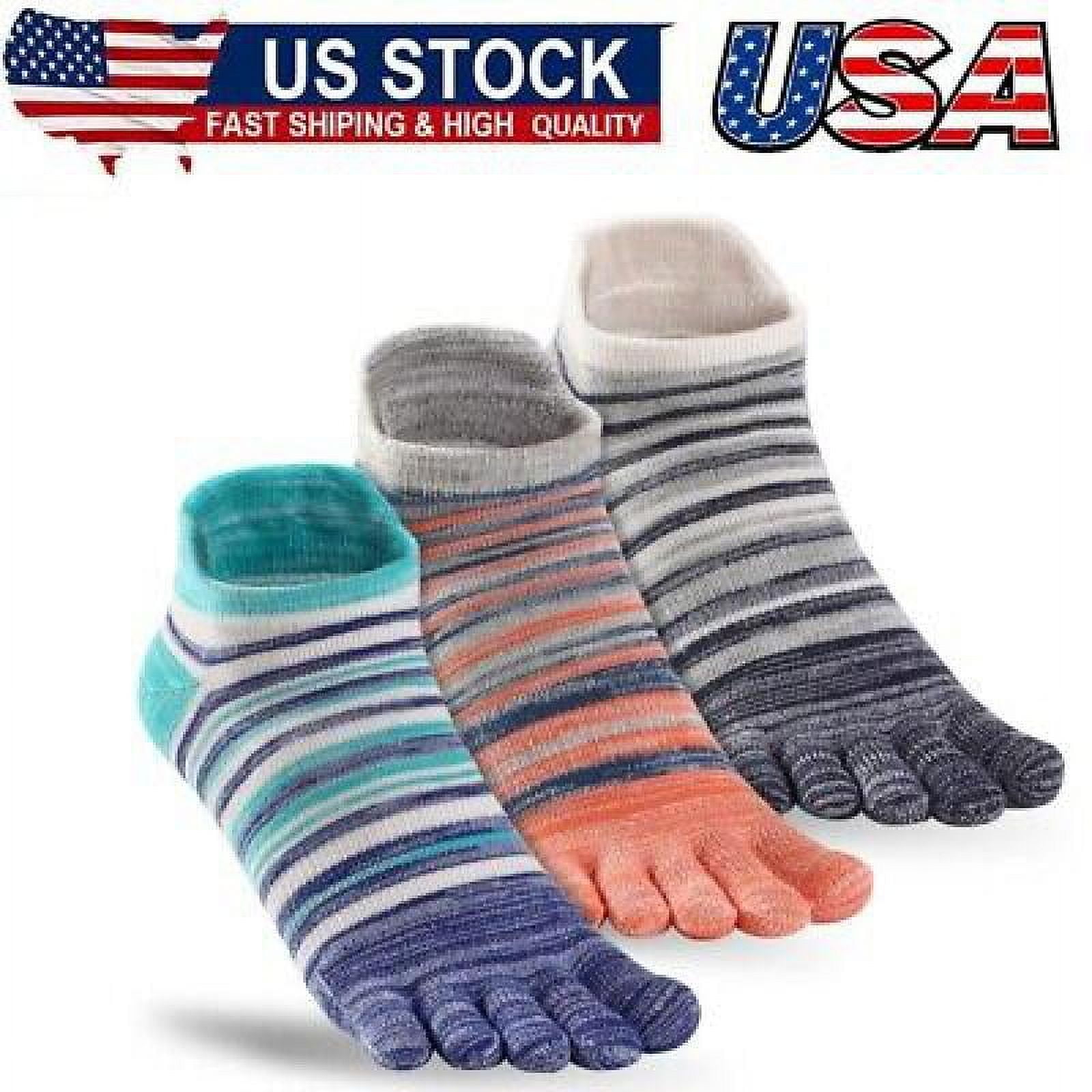 Toe Socks for Men Women 3Pairs Ankle Running Socks Cotton Breathable ...
