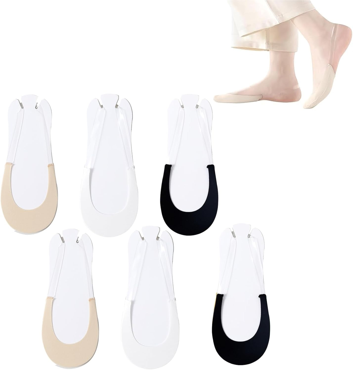 Toe Topper Socks for Women, No Show Socks with Invisible Sling Back ...
