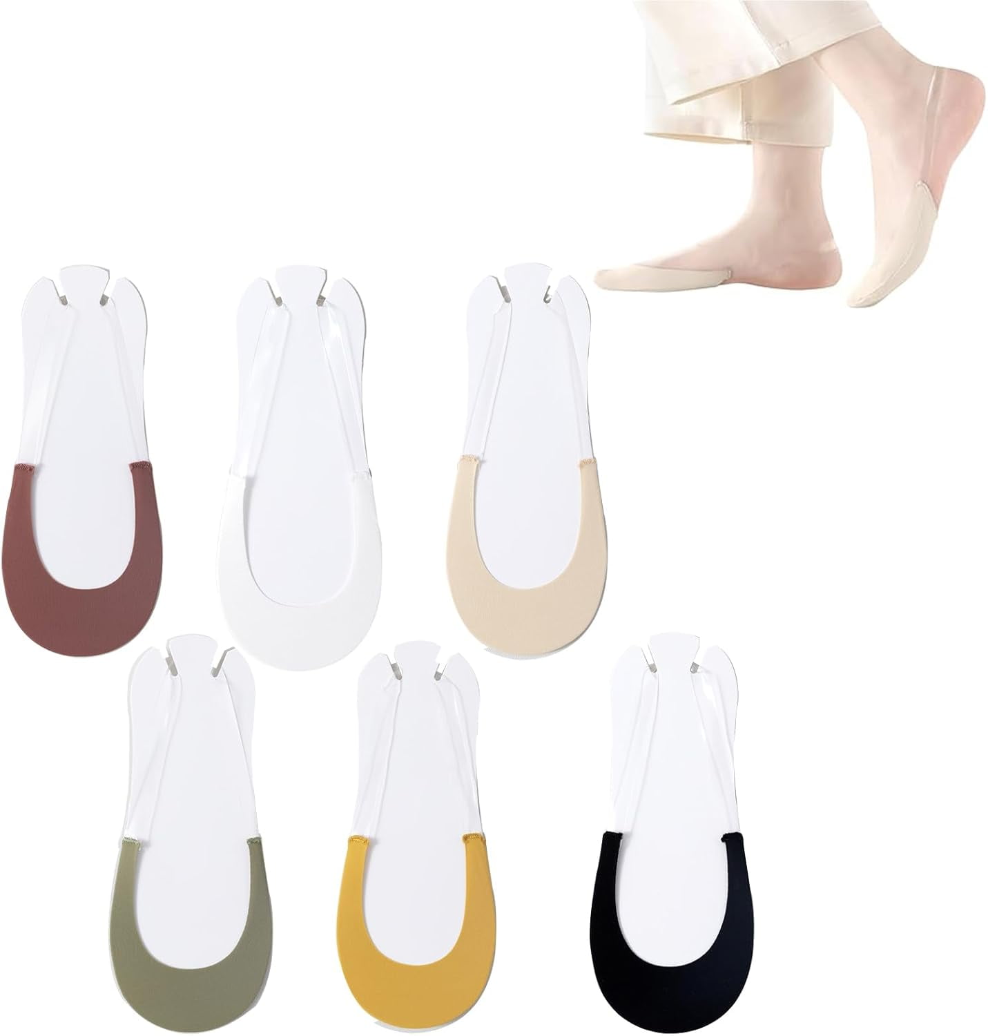 Toe Topper Socks for Women, No Show Socks with Invisible Sling Back ...