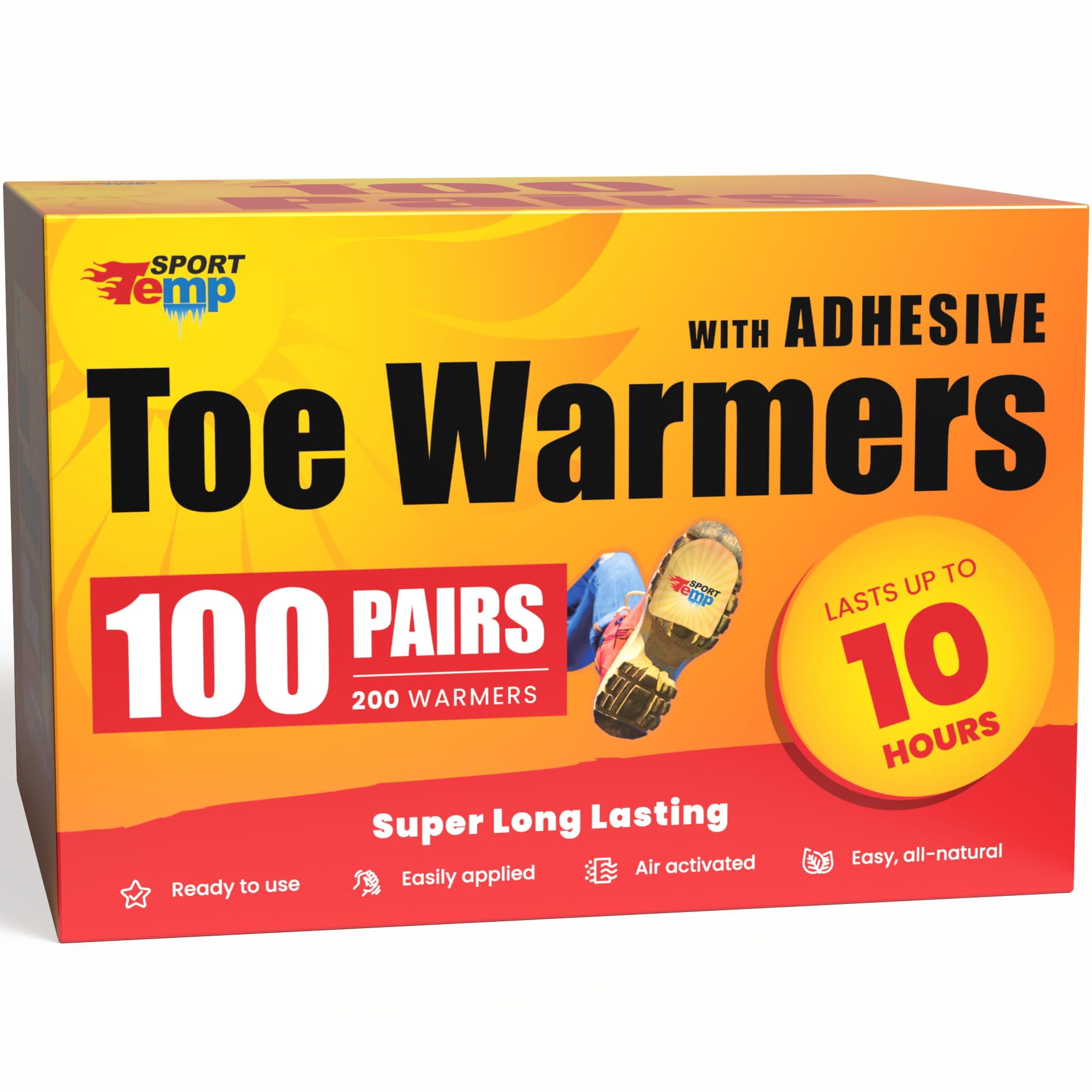 Toe Warmers - Up to 10 Hours of Heat, Easily Apply with Adhesive ...