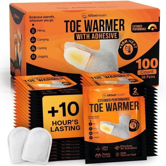 Toe Warmers for Feet – 50 Pairs (100 Warmers) | 10+ Hour Self-Adhesive ...