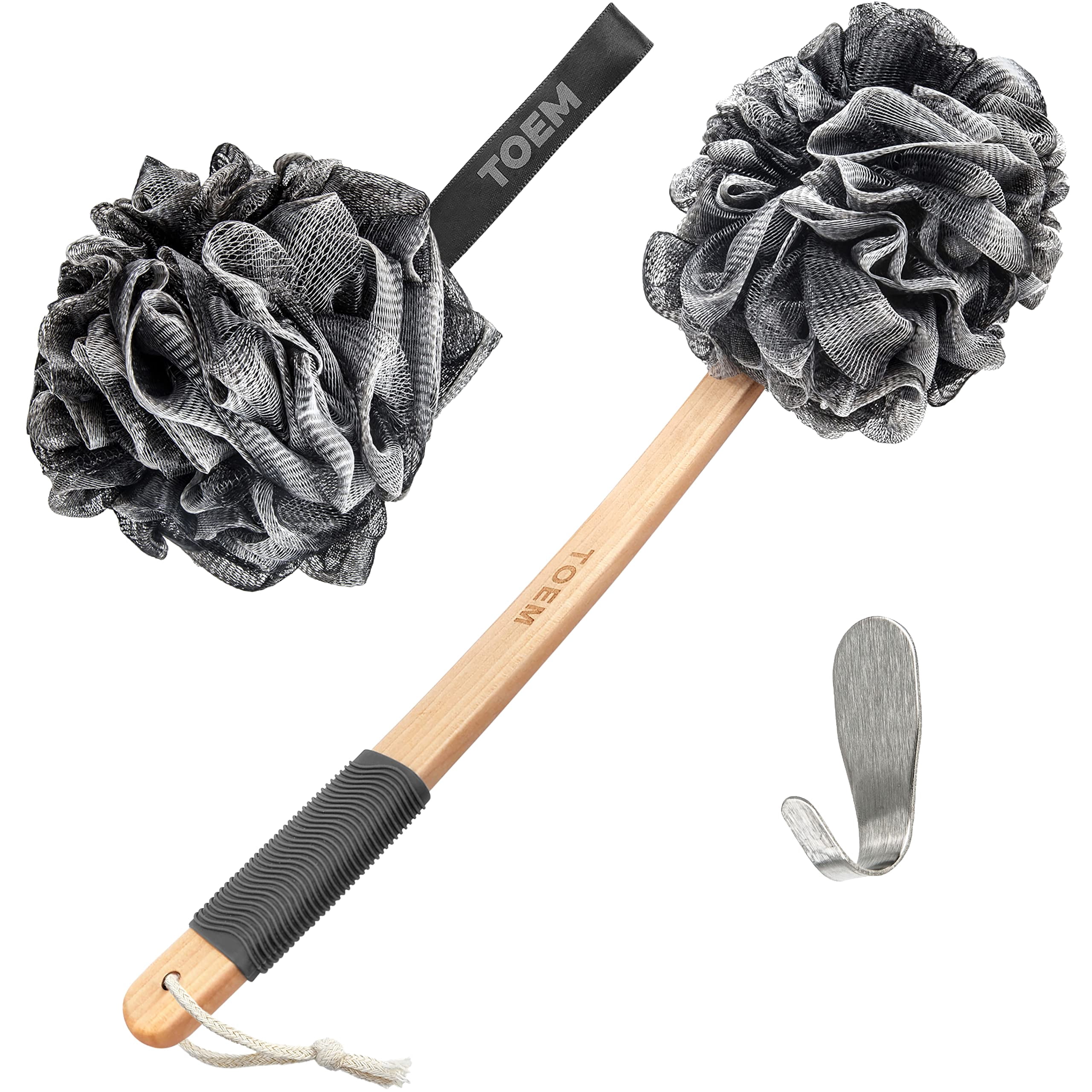 Toem Loofah Back Scrubber for Shower | Bamboo Charcoal Infused | Loufas ...