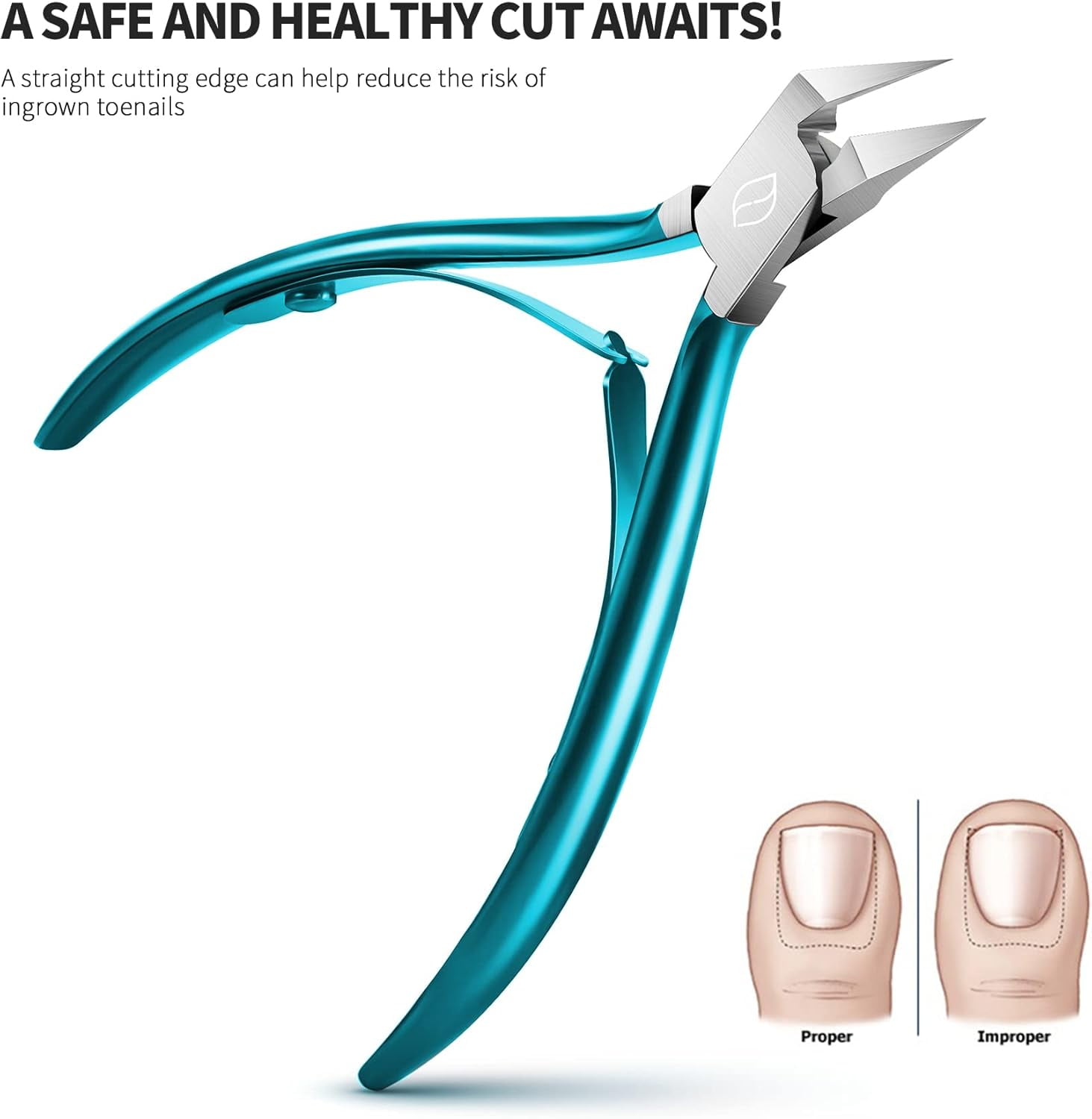 Toenail Clipper Straight Blade for Ingrown and Thick Nails - Stainless ...