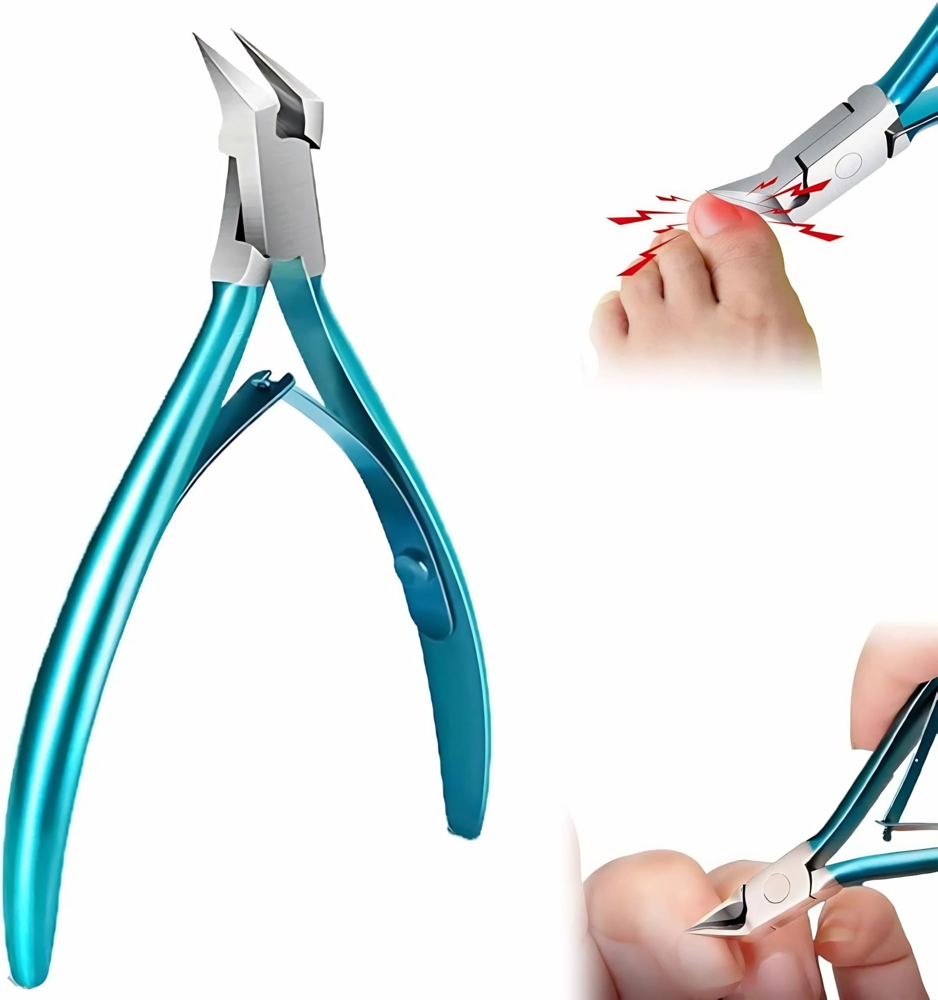 Toenail Clipper Straight Blade for Ingrown and Thick Nails, Stainless ...