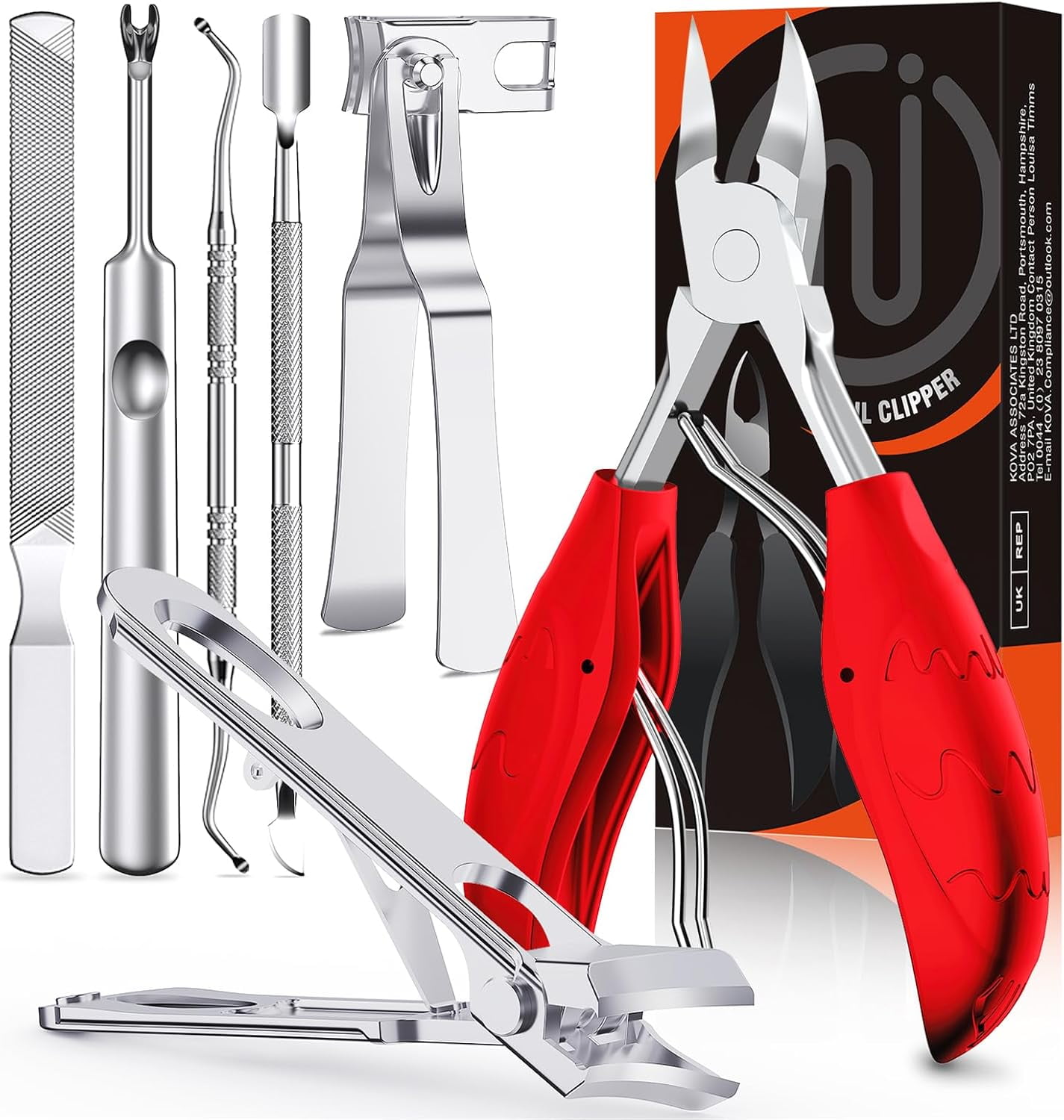 Toenail Clippers for Seniors Thick Ingrown Toenails, Toe Nail Clippers Set for Men Women, Heavy ...