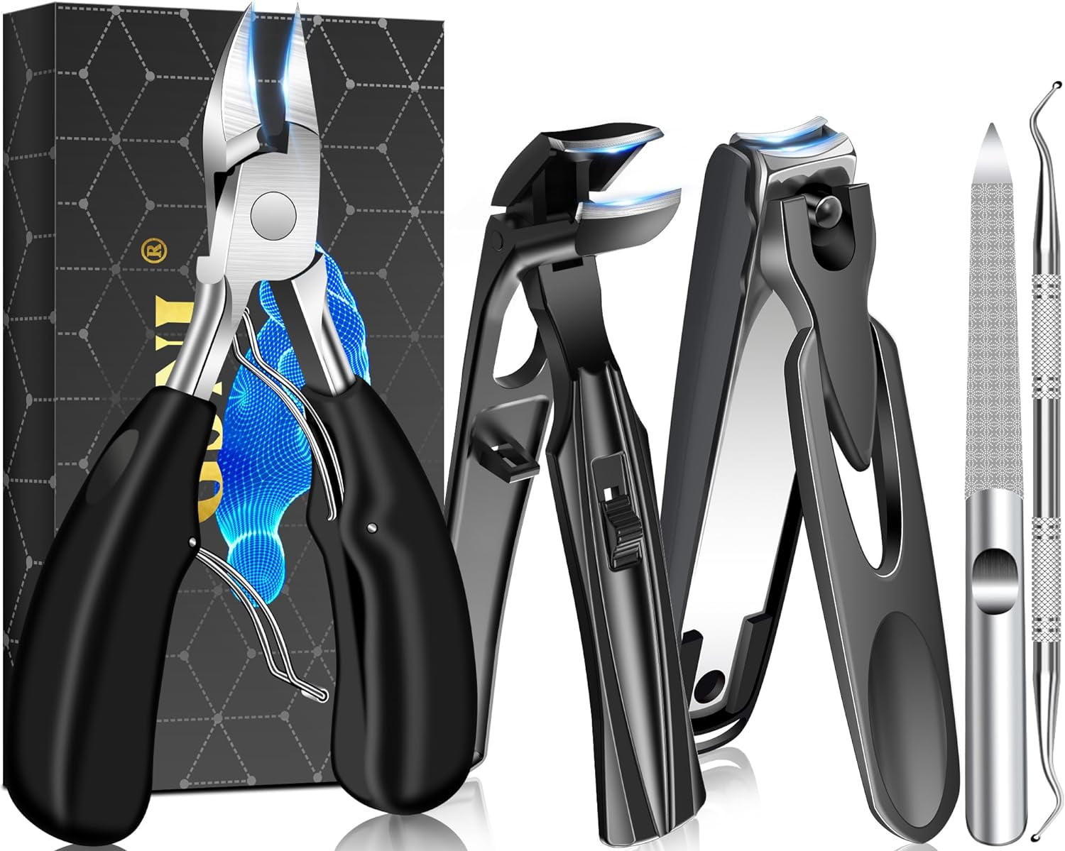 Toenail Clippers for Seniors Thick Nails - Angled Head Large Toe Nail ...