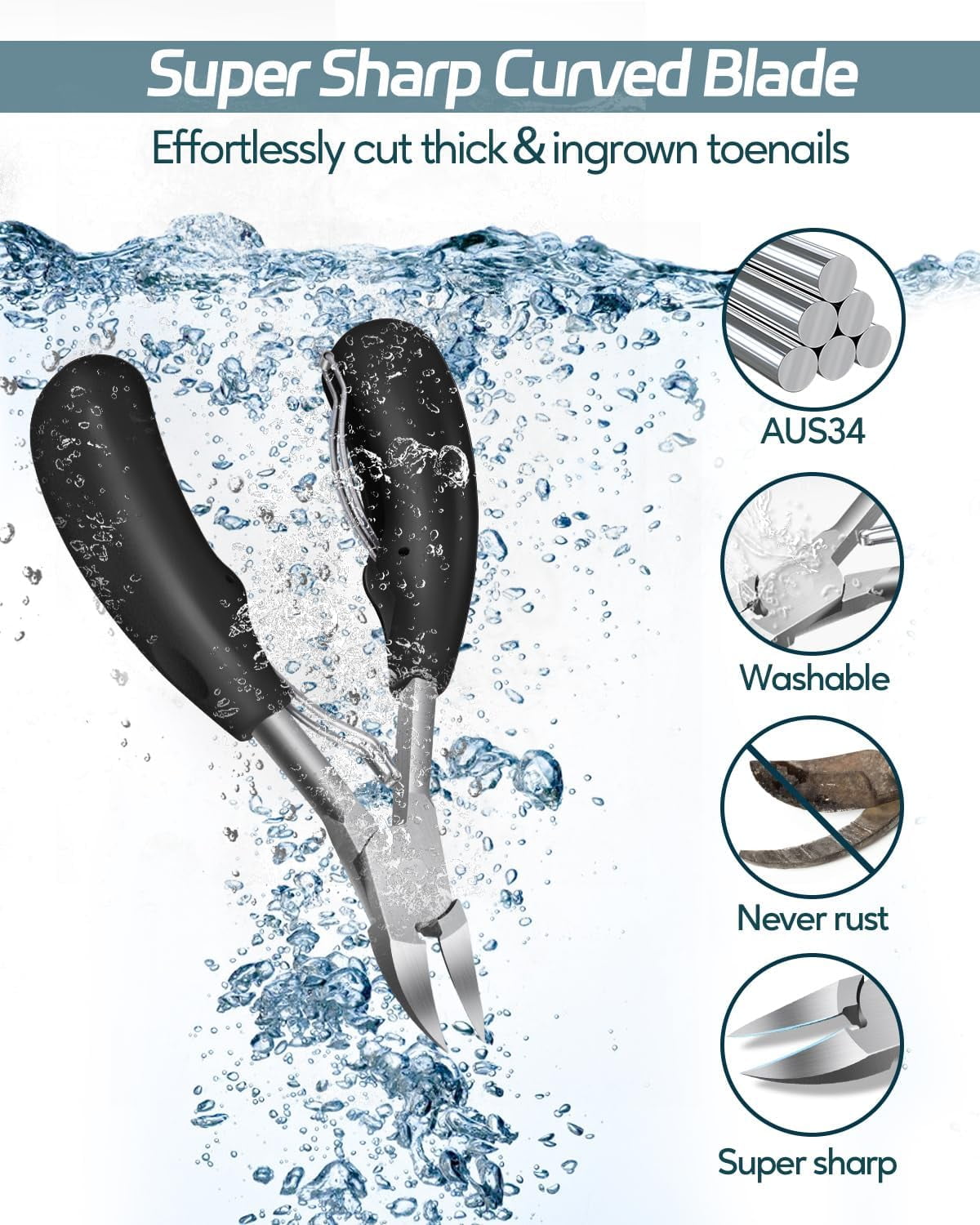 Toenail Clippers for Seniors Thick Toenail, Podiatrist Toe Nail Clipper ...