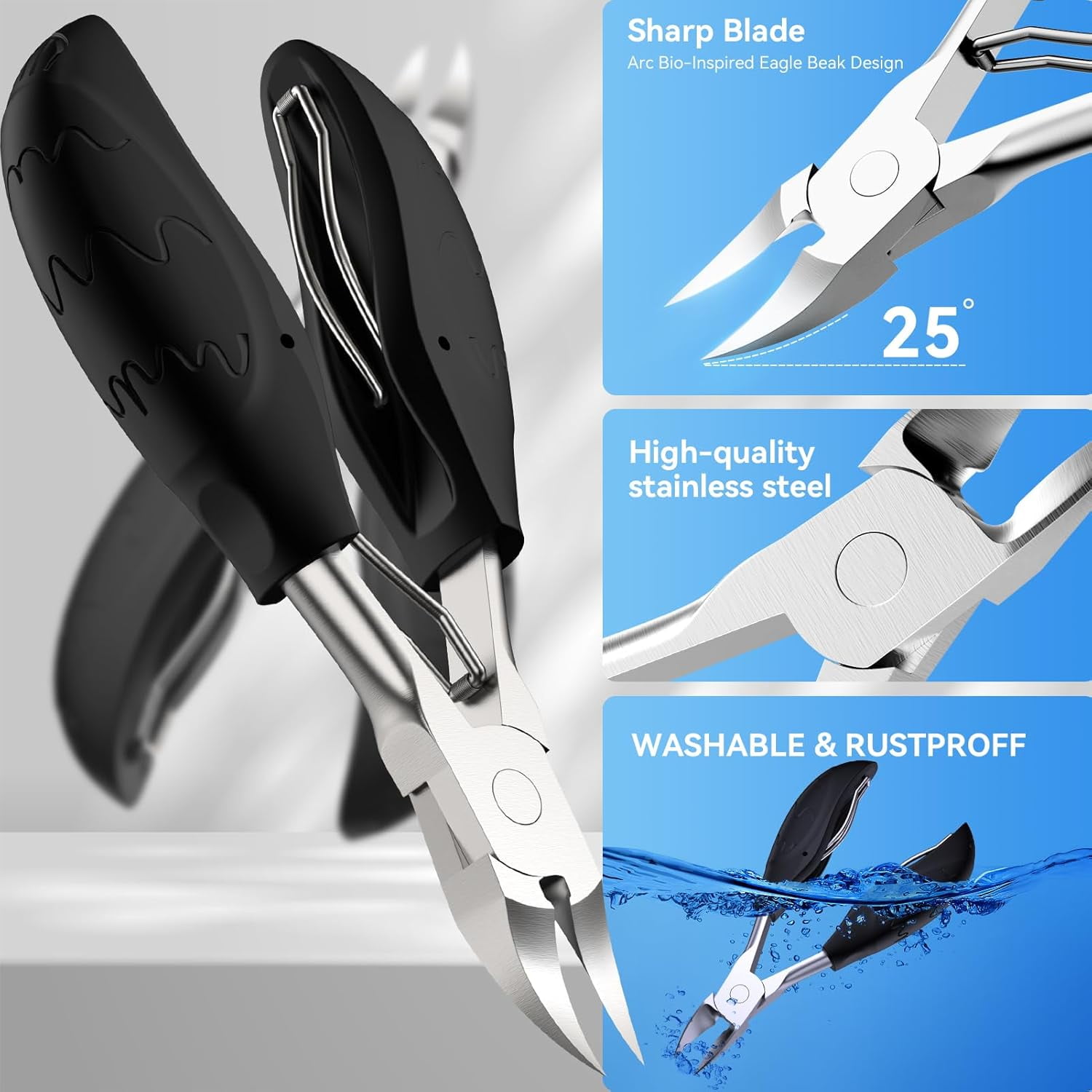 Toenail Clippers for Seniors Thick Toenails, Sharp Toe Nail Clippers ...