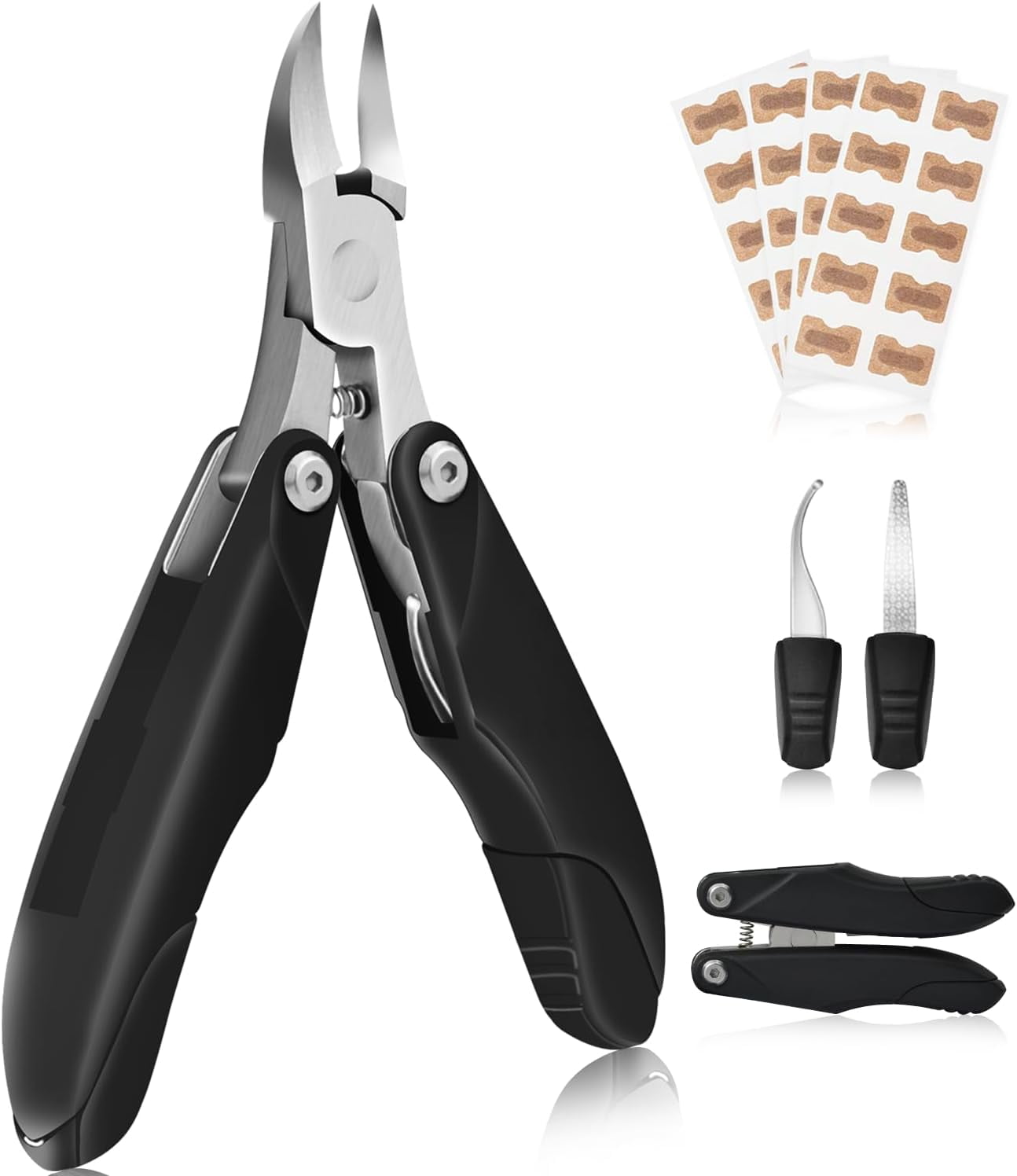 Toenail Clippers for Thick & Ingrown Toenails, 3 in 1 Foldable Toe Nail ...