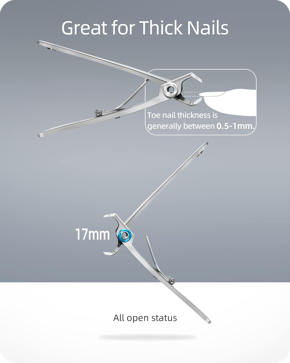 Toenail Clippers for Thick Nails, 17mm Wide Jaw Opening Extra Large ...