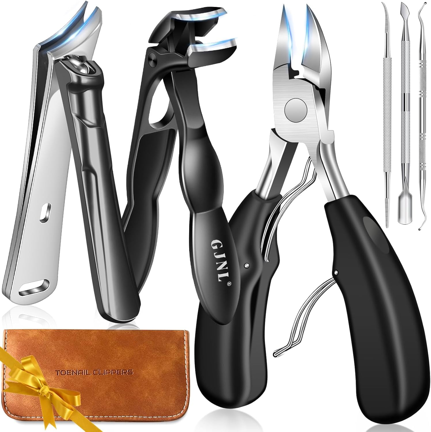 Toenail Clippers for Thick Nails, 6 Pcs Professional Wide Jaw Opening ...