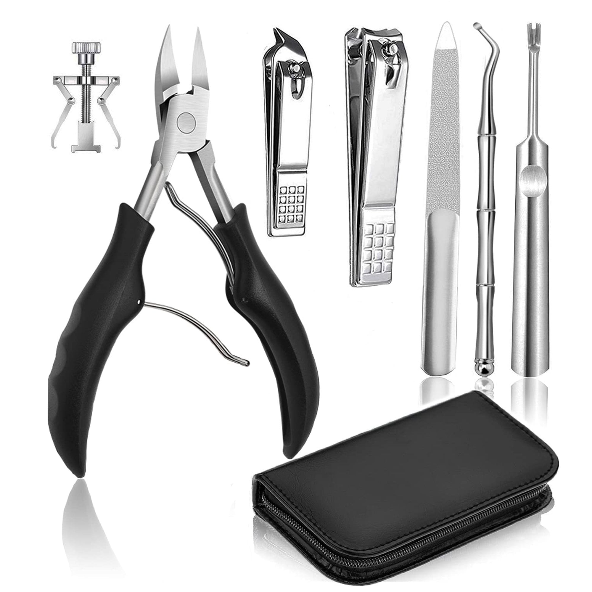 Professional Toenail Clippers Set for Thick Nails, 7-in-1 Grooming Kit ...