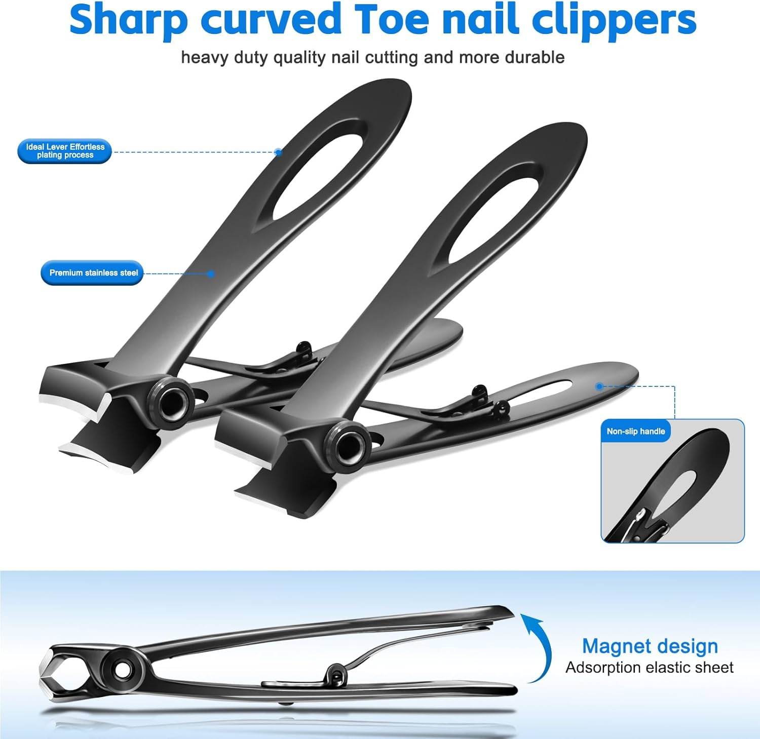 Toenail Clippers for Thick Toenails, Long Handle Wide Jaw Opening Nail ...