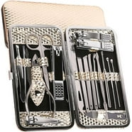 Pink Manicure Set-18 in 1 Stainless Steel Nail Care Set-Pedicure Kit ...