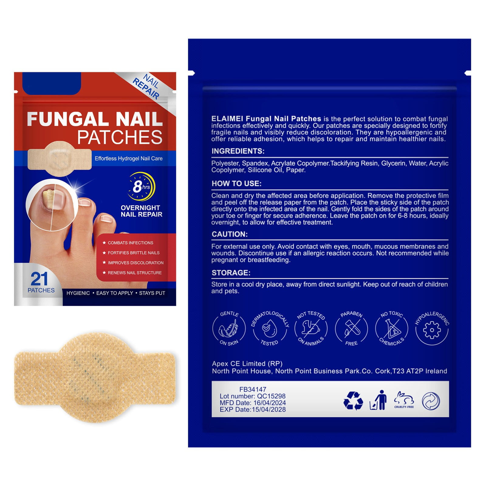 Toenail Treatment Extra Strength, 21 Pcs Nail Patches for Nail Treatment Overnight, Nail Repair ...