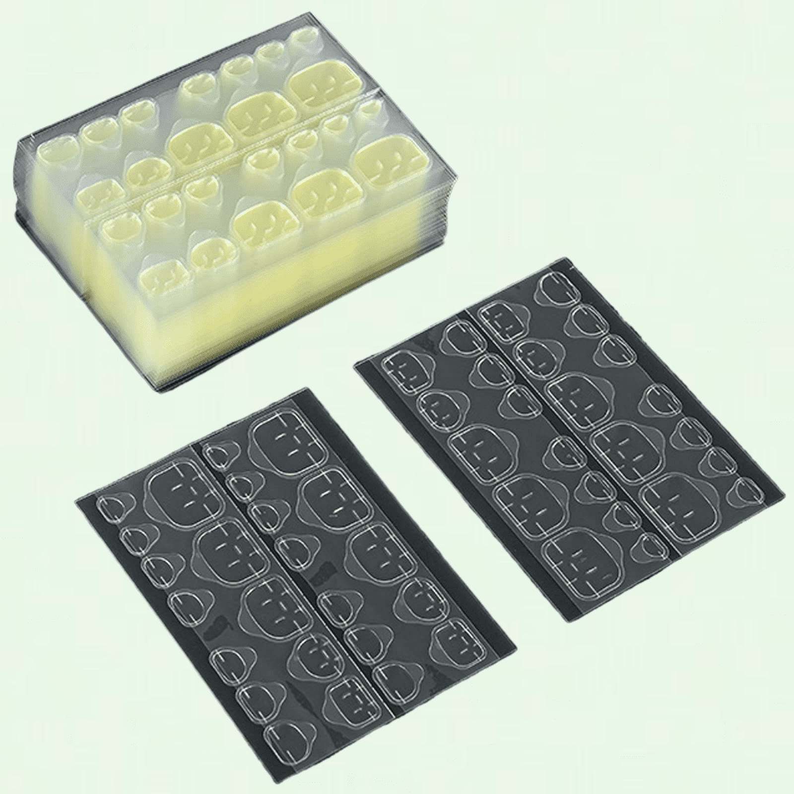 Toenails Glue Stickers, 12 Sheets, 288PCS, Transparent Double Sided ...