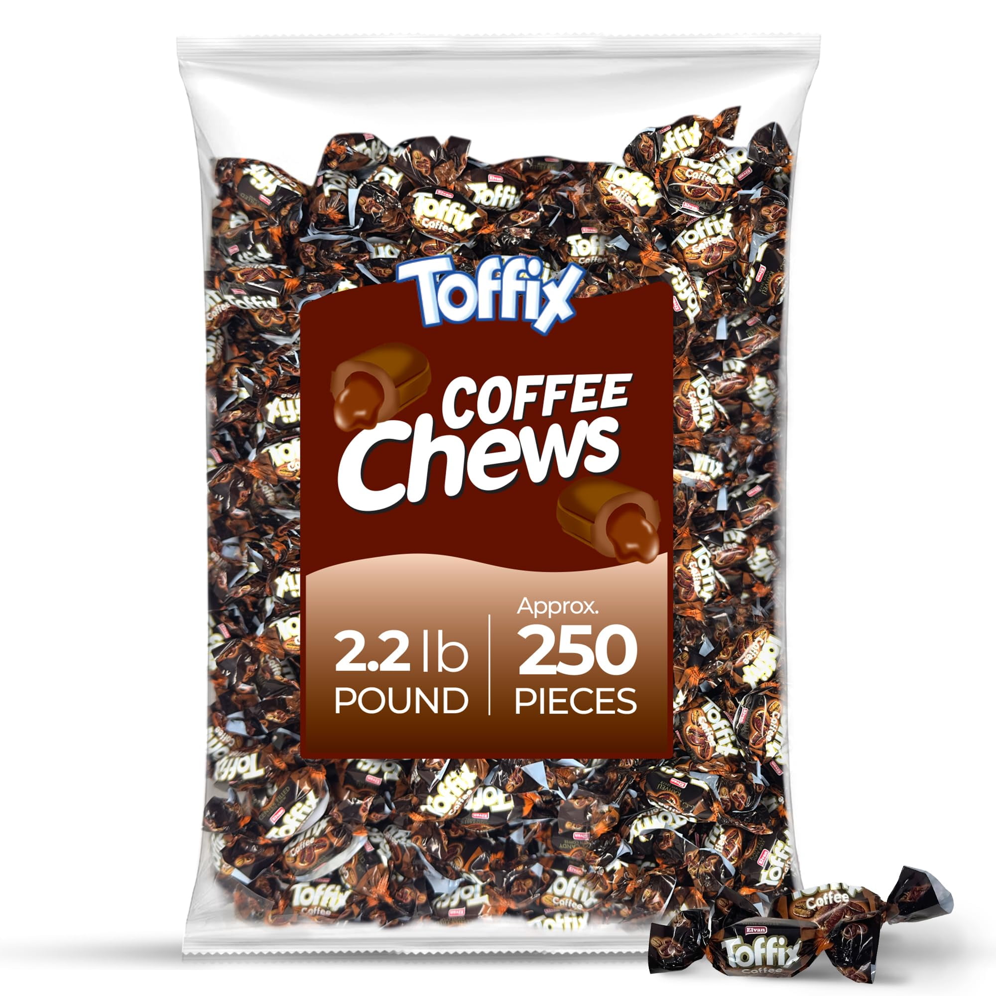 Toffix Coffee Chews, Center-Filled BCF26 Soft Chewy Candy, 250 Pieces ...