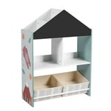 Toffy & Friends Kids Wooden Multi-Use Bookshelf 6 Cube 3 Shelf Bookcase ...