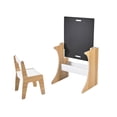 Toffy & Friends Wooden Storage Kids Table and Chairs Set, Natural Color, Melamine, 2 Piece,3 ...