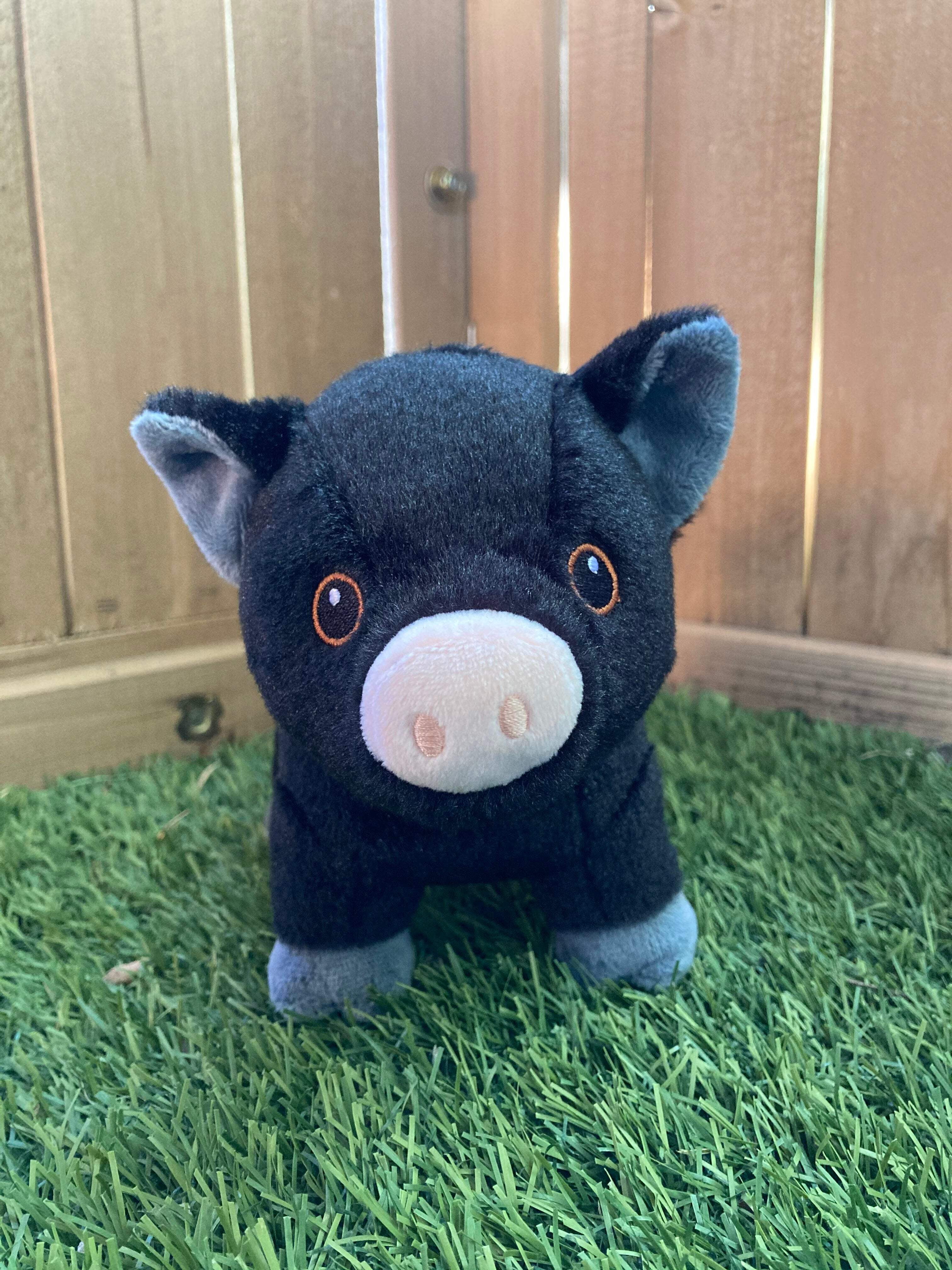 Tofu - The 7" Black Pot-bellied Plush Pig Stuffed Animal Toy - Walmart.com