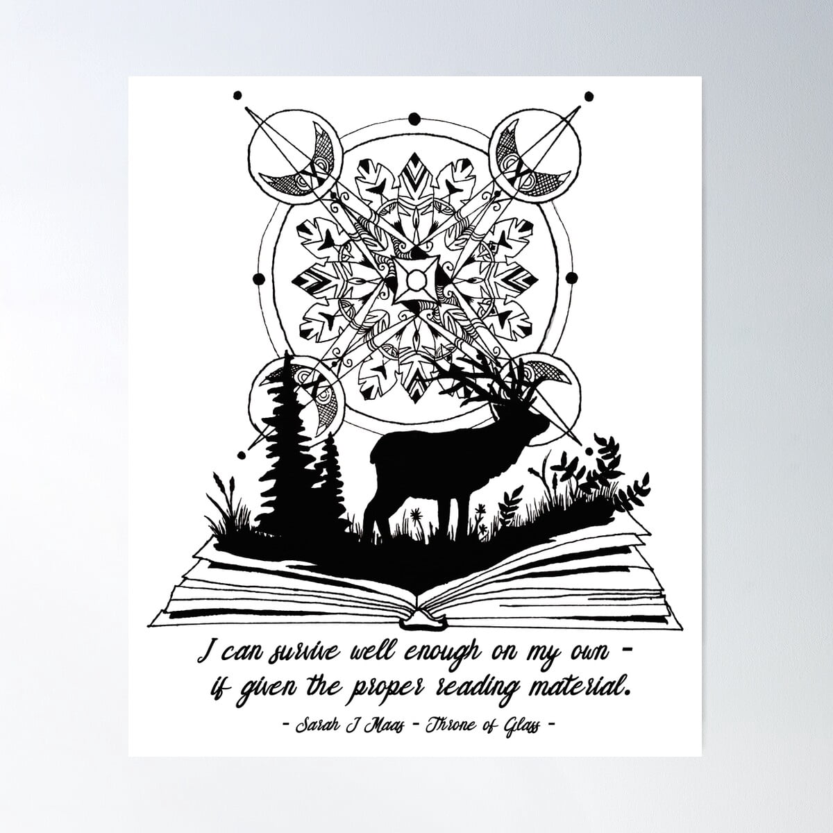 Tog Deer Quote Plain (Sjm Art Collection) Poster Wall Art, Modern Wall ...