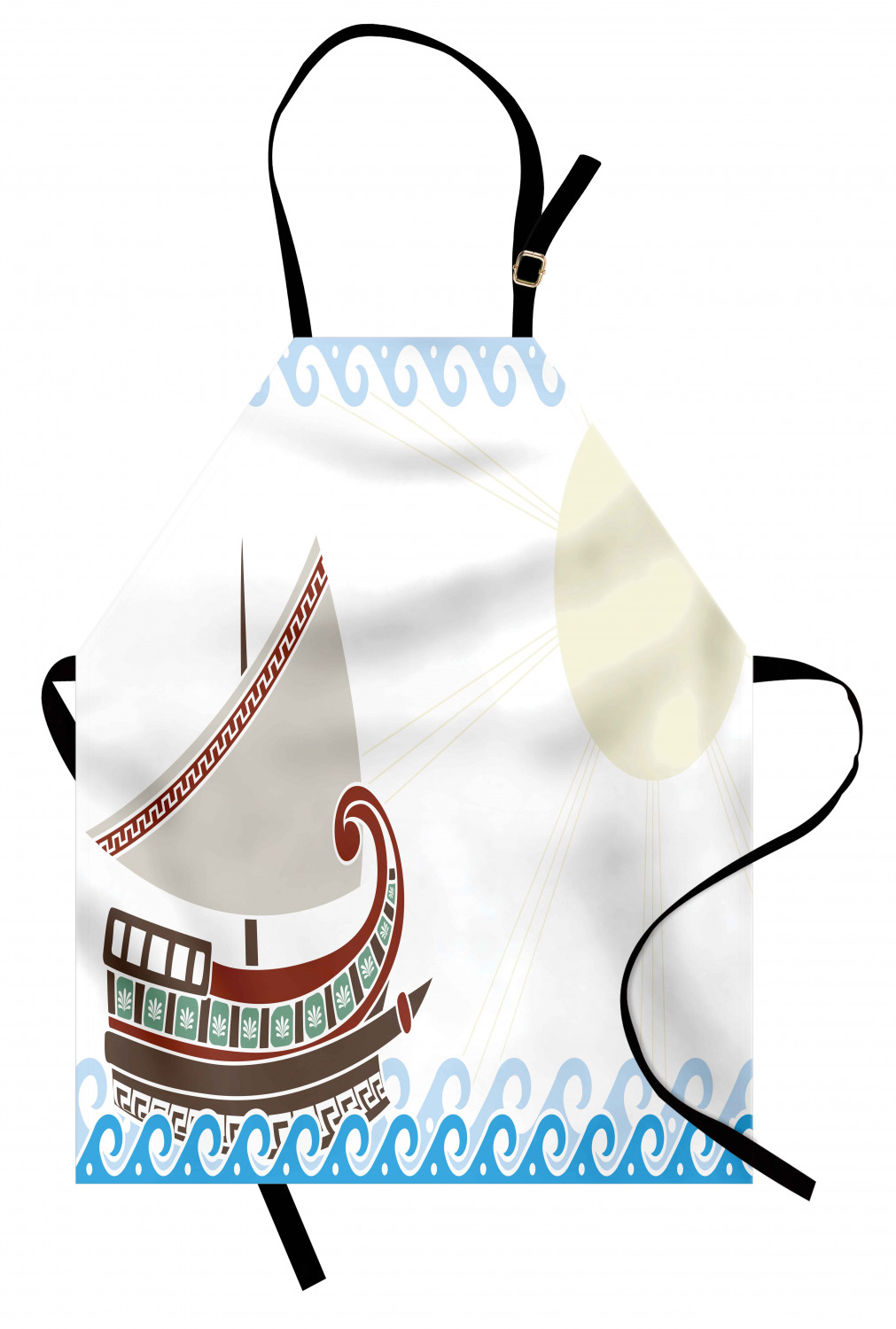 Toga Party Apron Ornate Ship Floating on Classic Greek Style Ocean ...