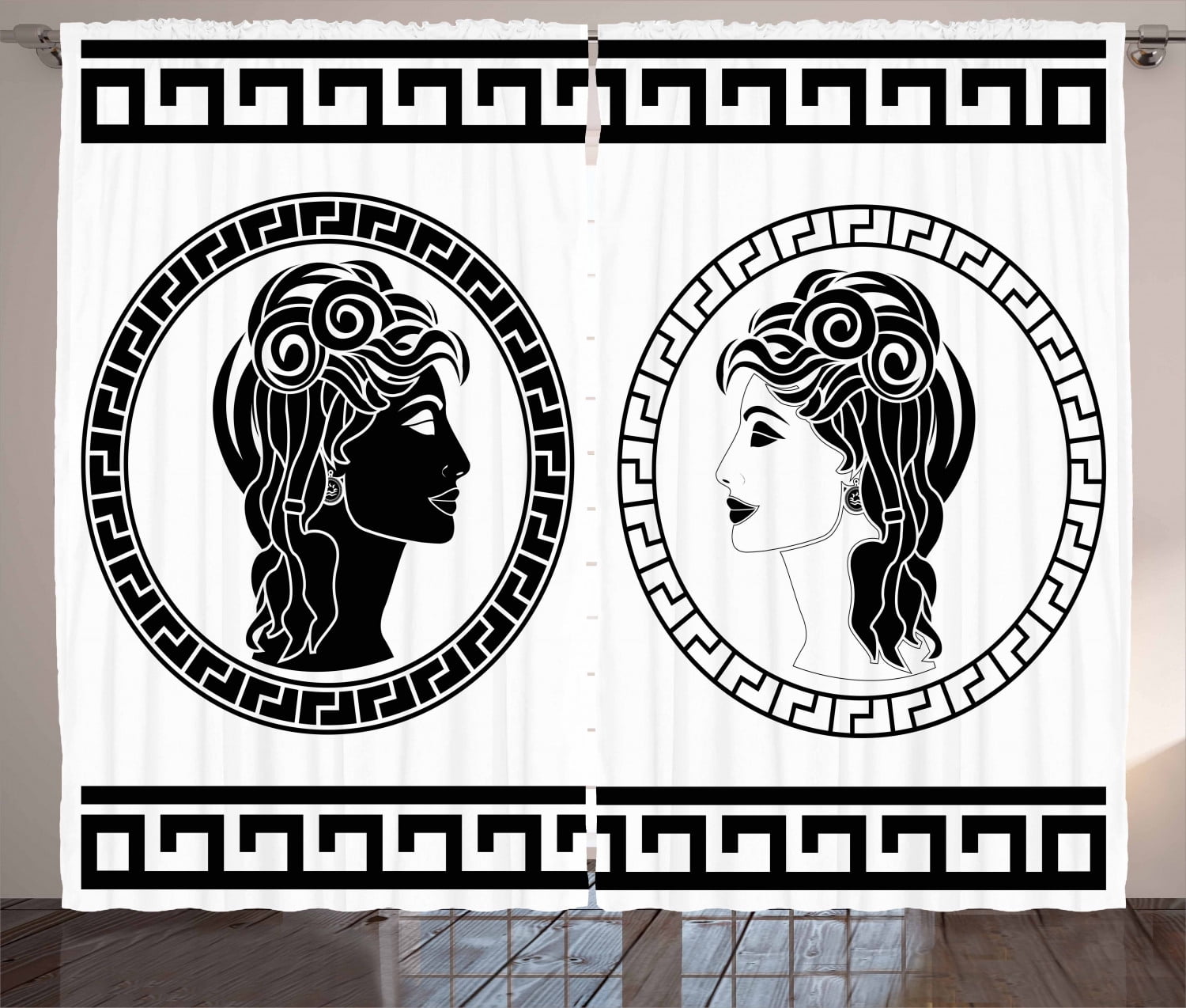 Ambesonne Retro Curtains 2 Panel Set, Aristocrat Women, 108" x 63 ...