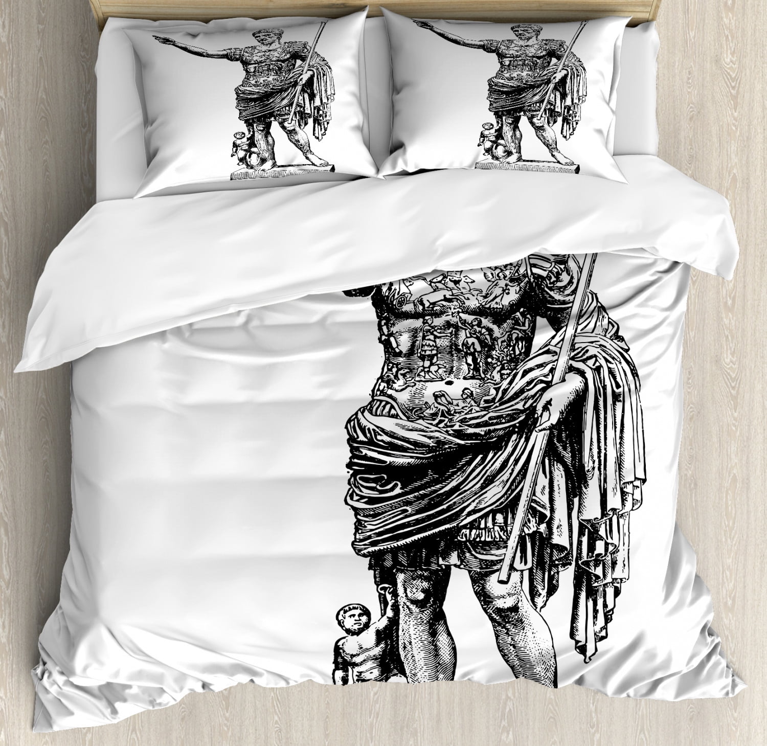 Toga Party King Size Duvet Cover Set, Antique Statue of Augustus ...
