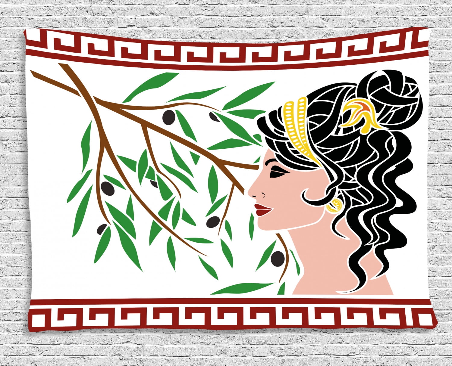 Toga Party Tapestry, Mythological Goddess Aphrodite Profile and Olive ...