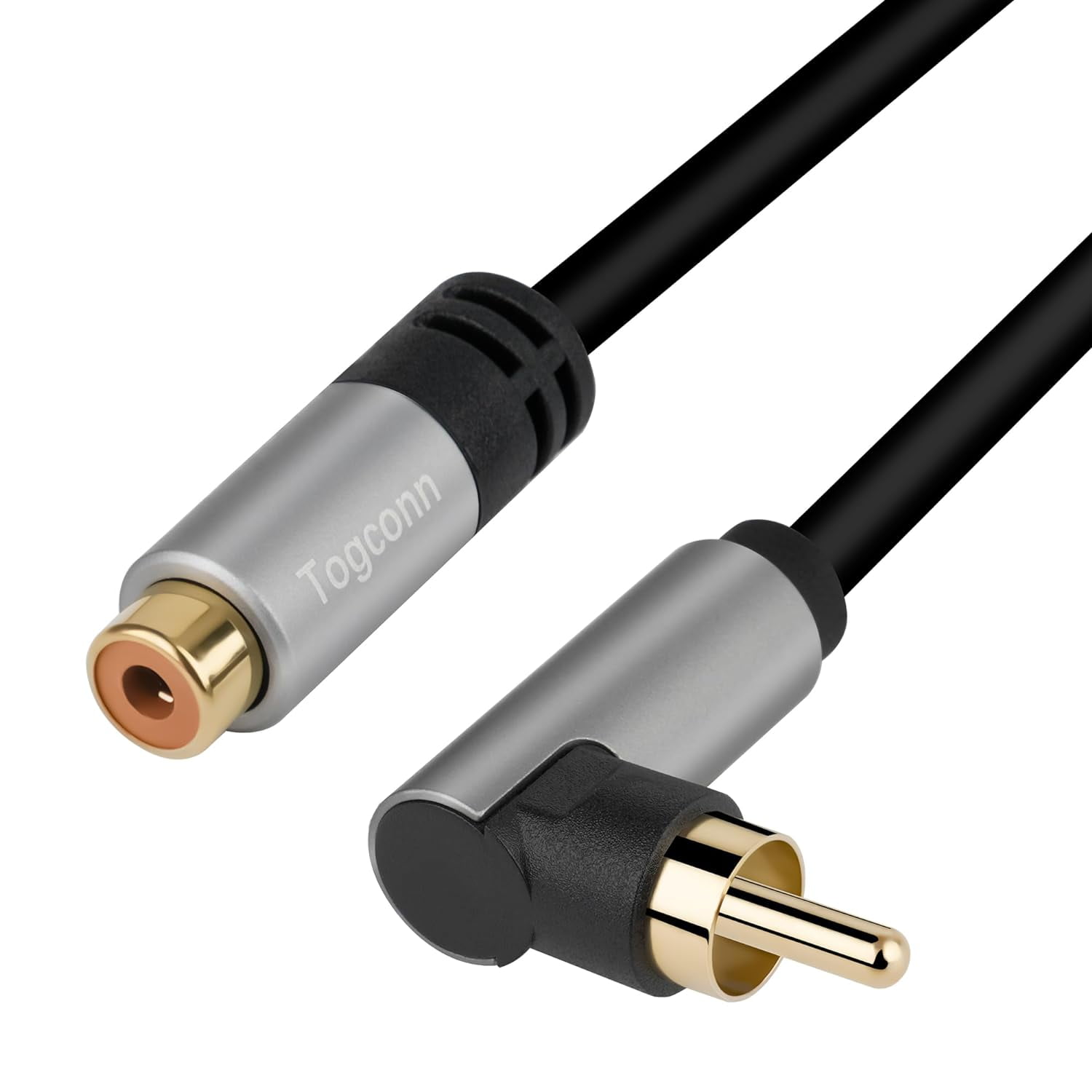 Togconn RCA Audio Extension Cable, 90 Degree RCA Male to Female Lead ...