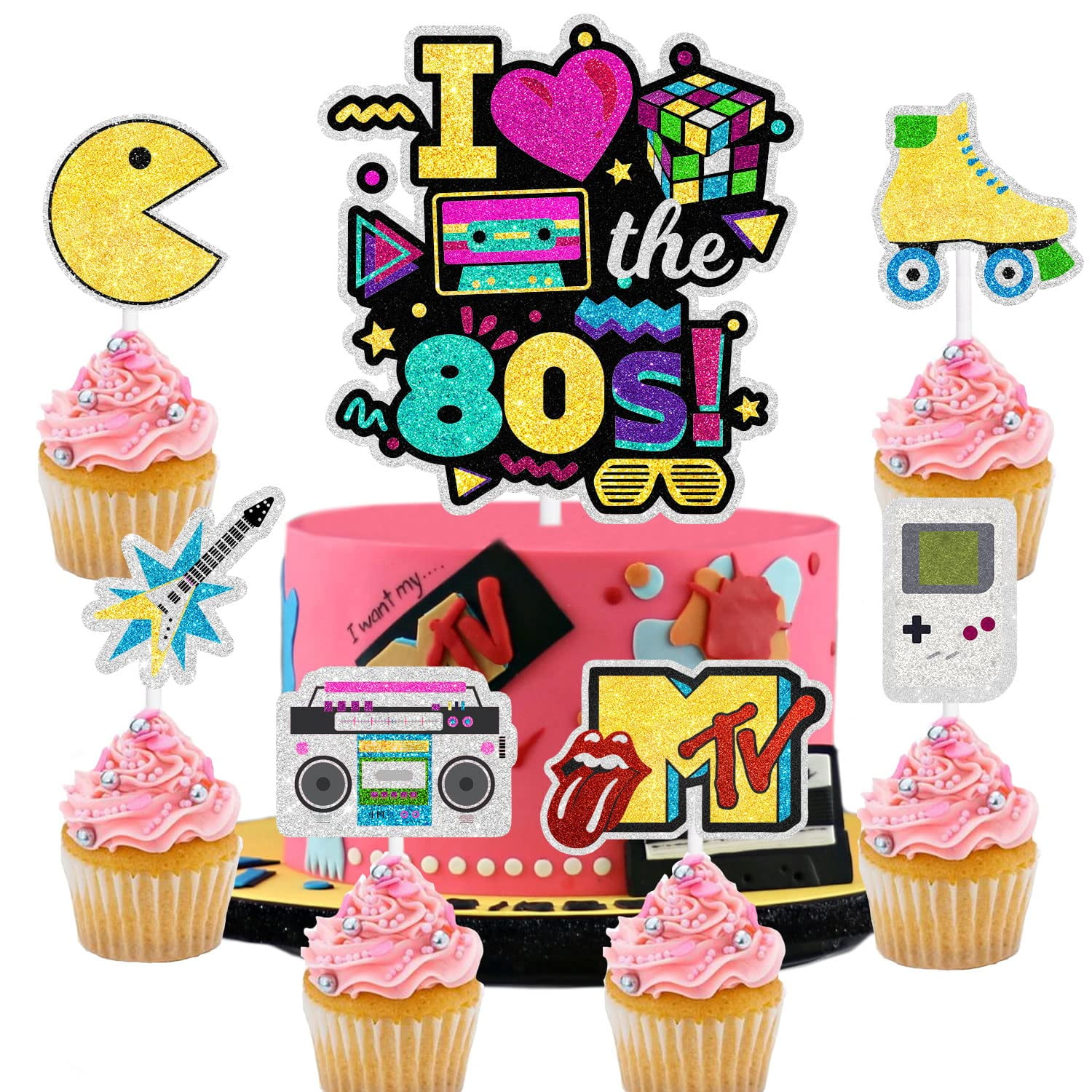 Together Back To SCH4 The 80s Cake Topper set - Retro Throwback Theme I ...