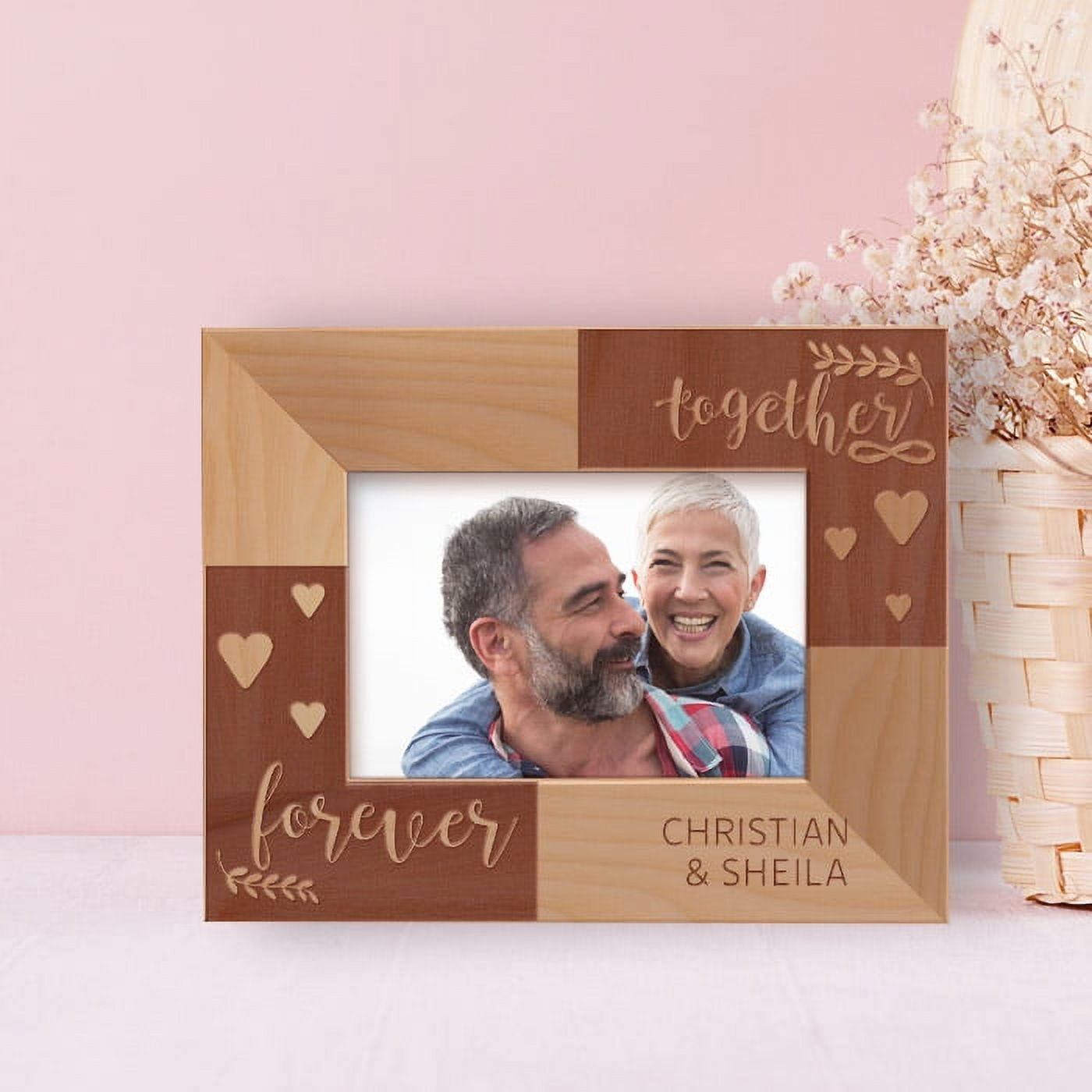 Together Forever Personalized Wooden Frame-5" x 3 1/2" Brown Horizontal ...