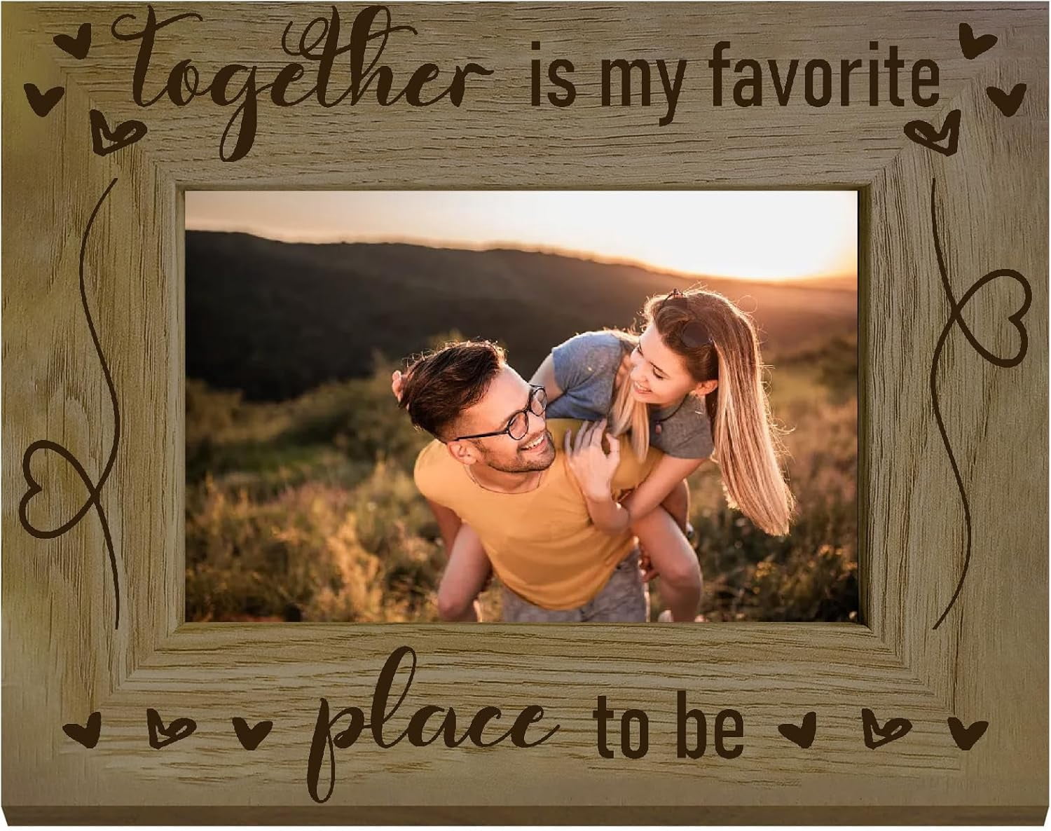 Together Frame Engraved Couple Picture Frames Natural Wood Vintage My ...