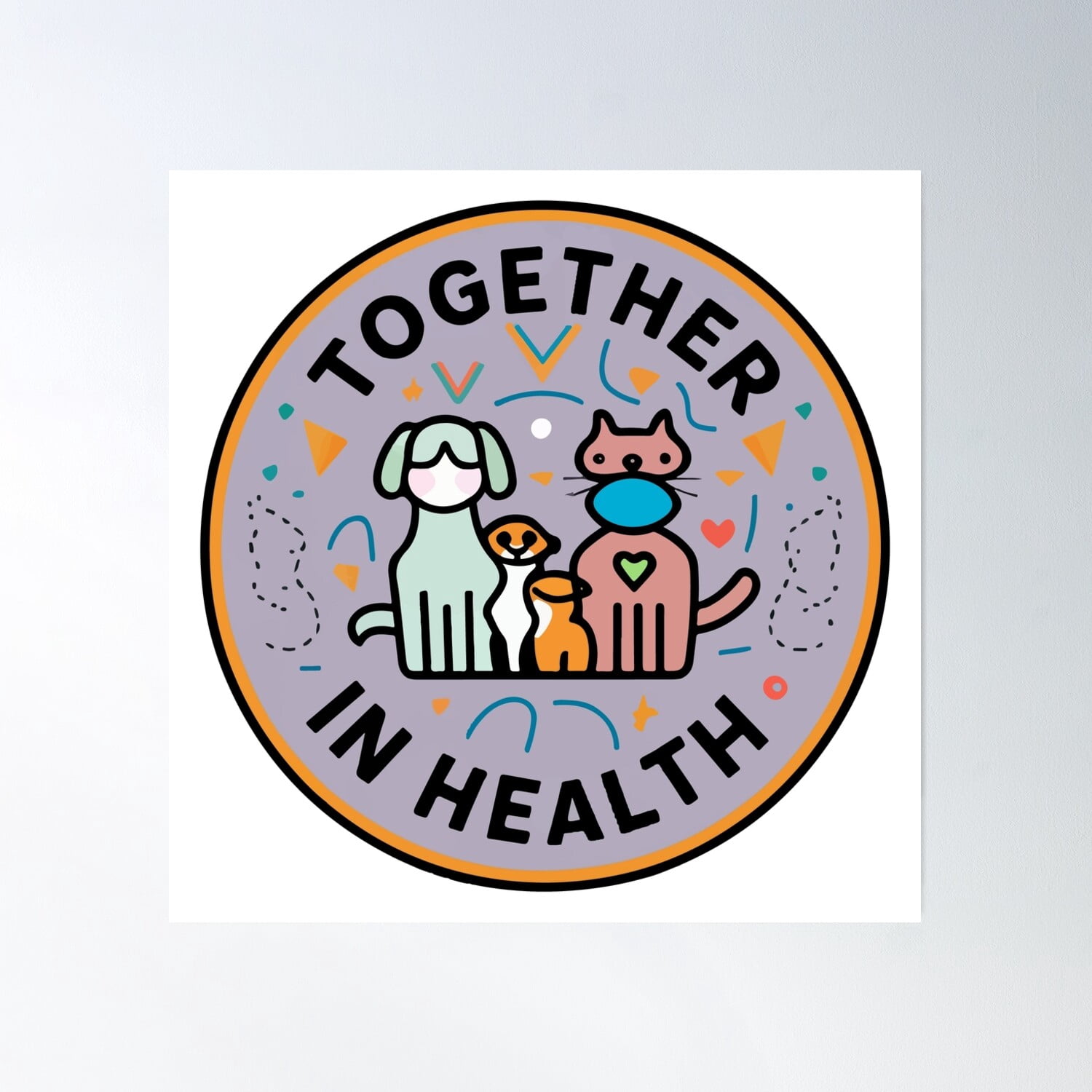 Together In Health - Veterinary Pet Unity Circle Poster Wall Art ...