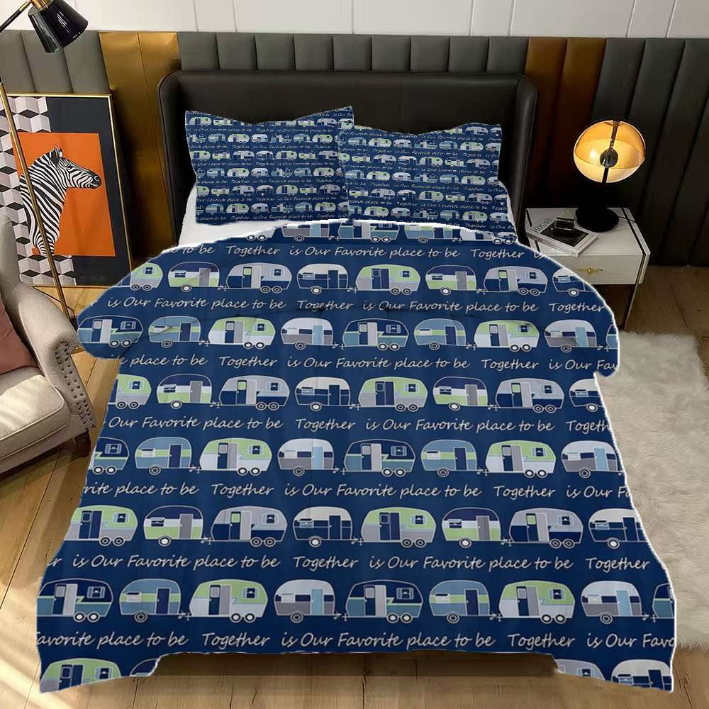 Together Is Our Favorite Place To Be Camper Comforter Set Full Size Bedding Set For Travl ...